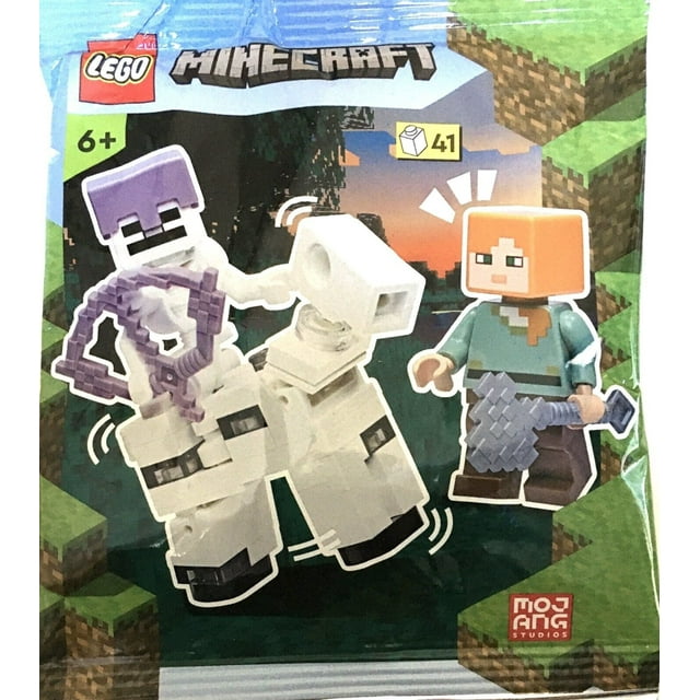 LEGO Minecraft Alex with Skeleton and Skeleton Horse Minifigures ...
