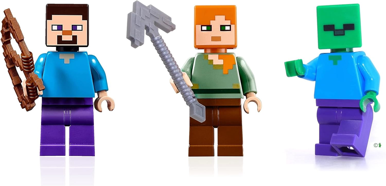 LEGO Minecraft Combo Pack - Steve, Alex, and Zombie Minifigures, 11 pcs ...
