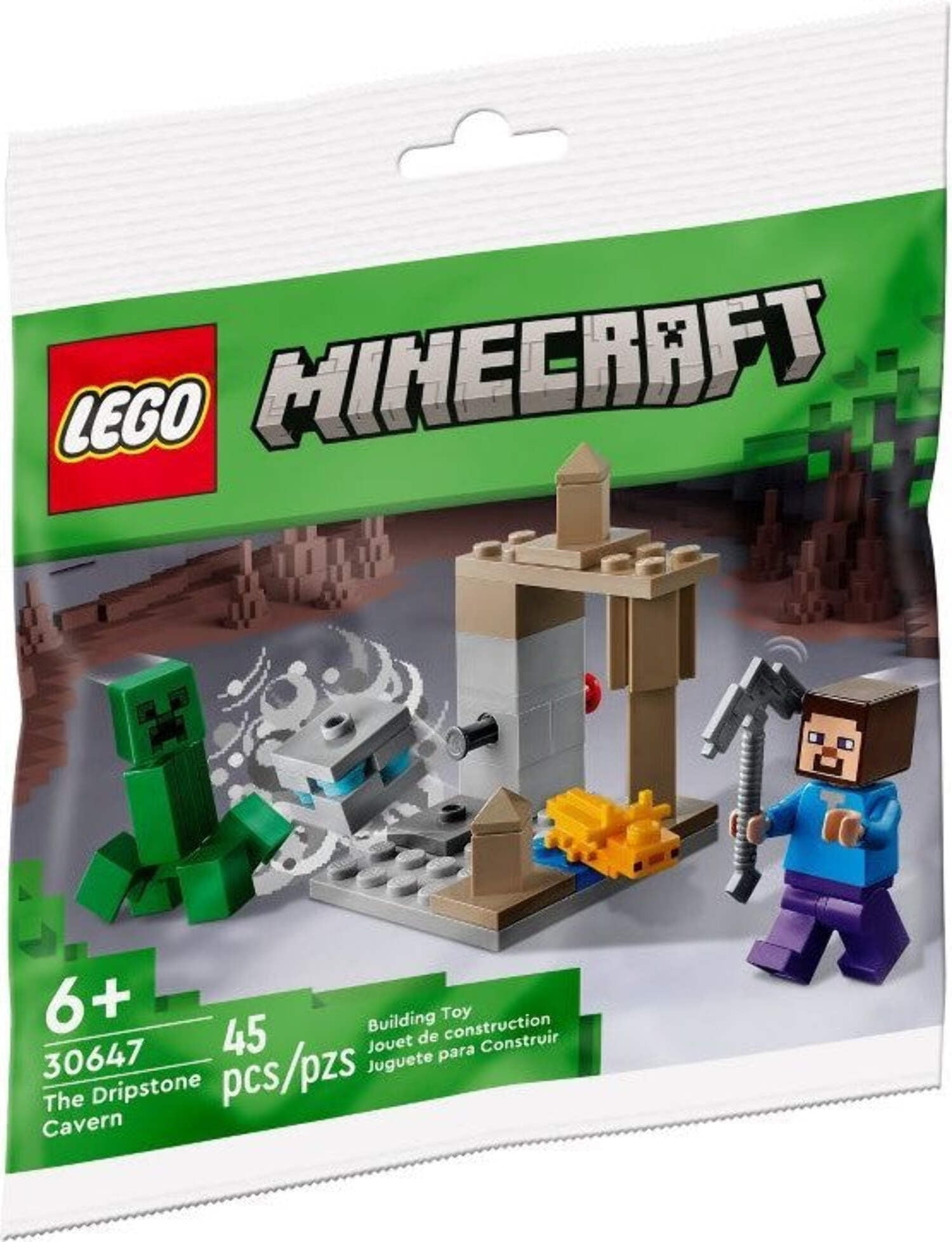 LEGO Minecraft Dripstone Cavern Set, Polybag, Includes Minecraft ...