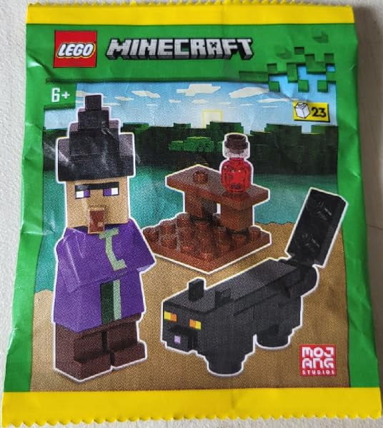 LEGO Minecraft Mini Set: Witch Minifigure with Black Cat and Potion ...
