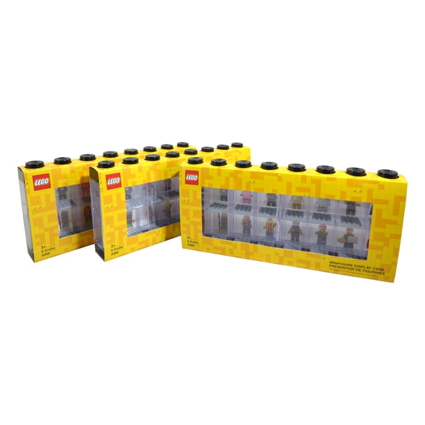 LEGO Large Black Minifigure Storage Containers Box Display Case (3-Pack ...