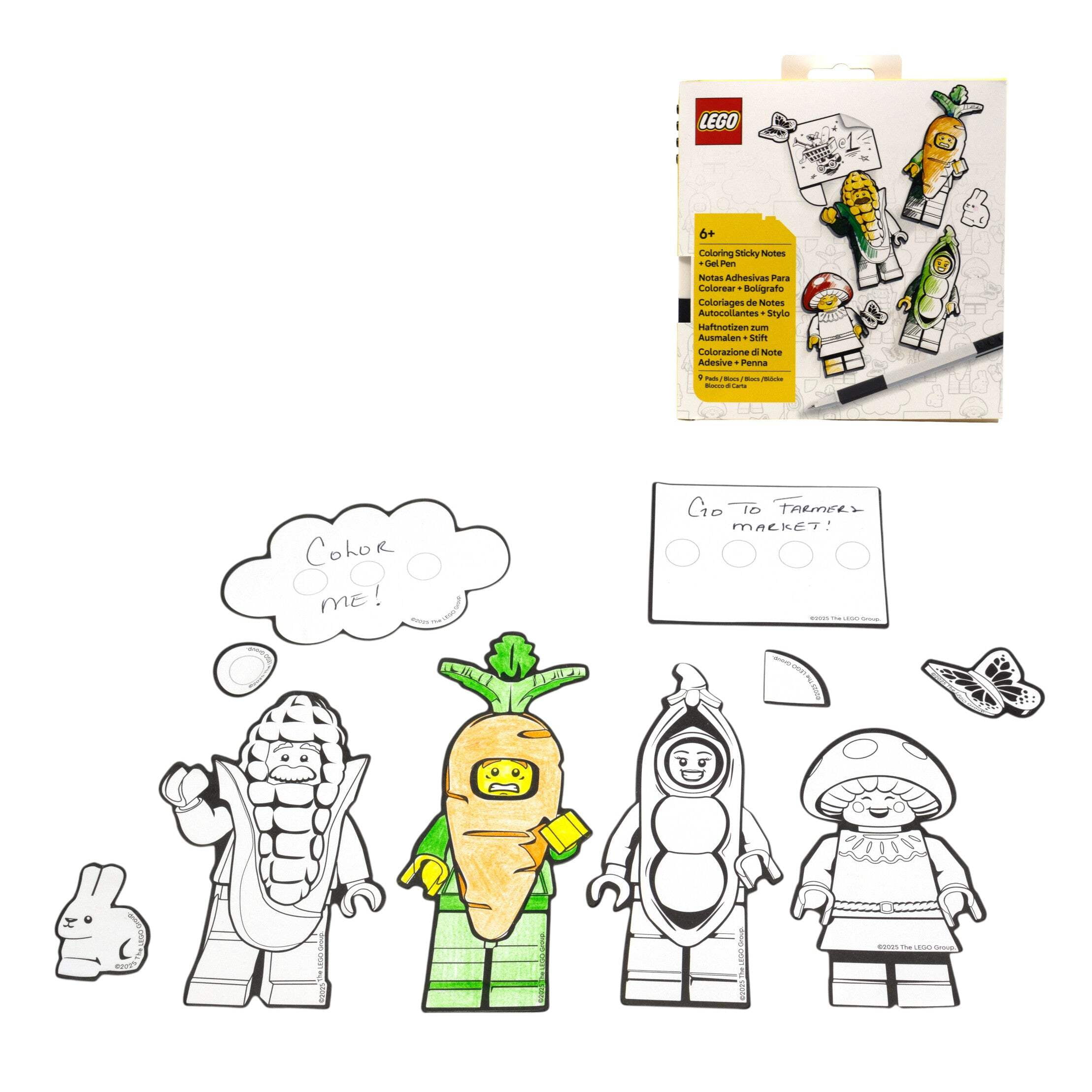 LEGO Minifigures Coloring Sticky Notes with Gel Pen - Farmers Market ...