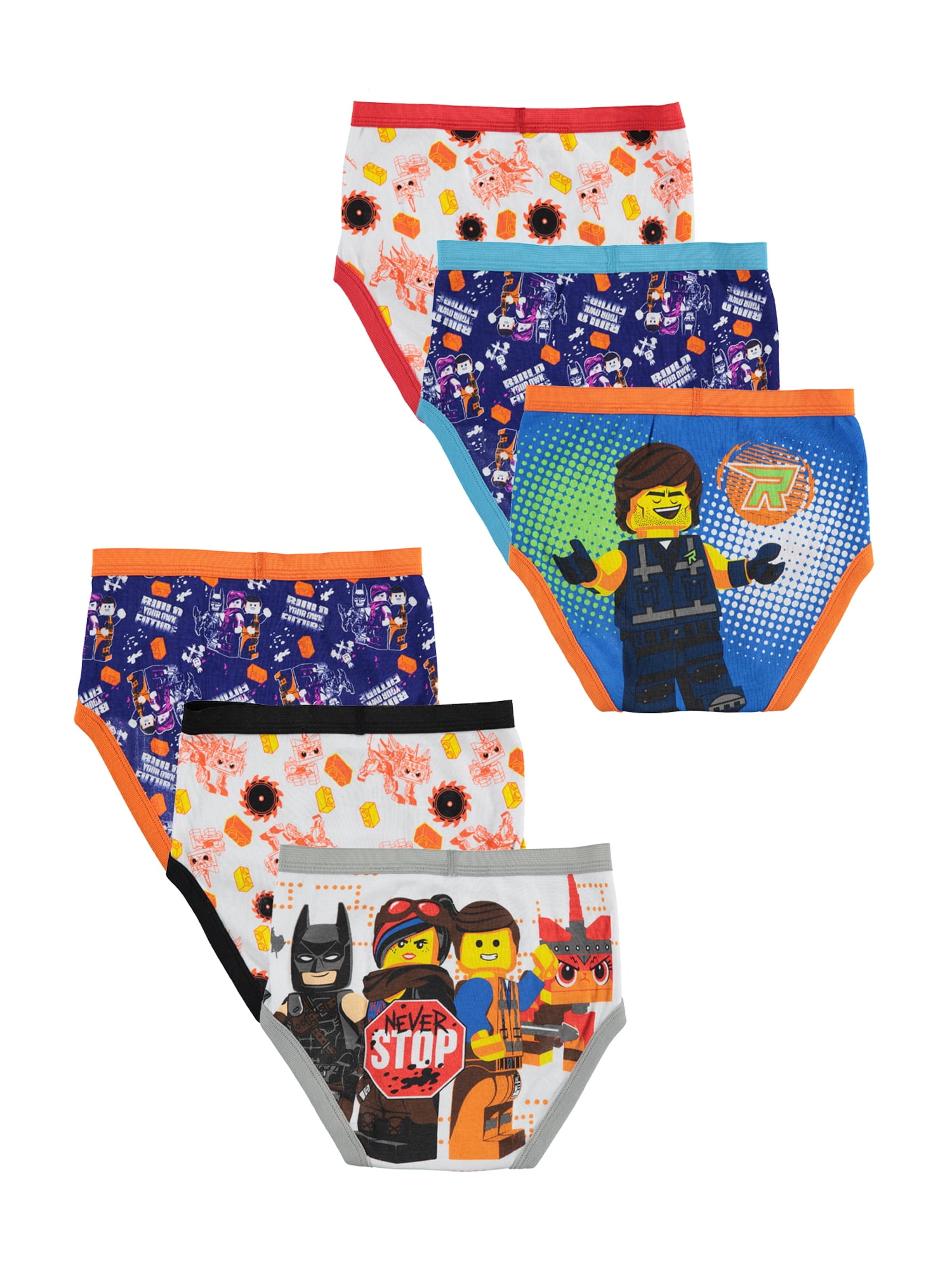 LEGO Movie 2, Boys Underwear, 5 Pack + 1 Bonus Briefs (Little Boys ...