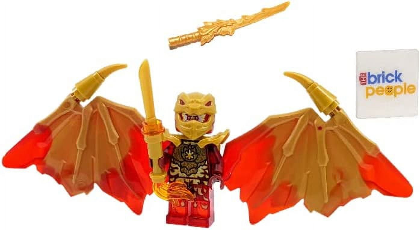 LEGO Ninjago: Kai Golden Dragon Minifigure with Fire Sword and Dragon ...