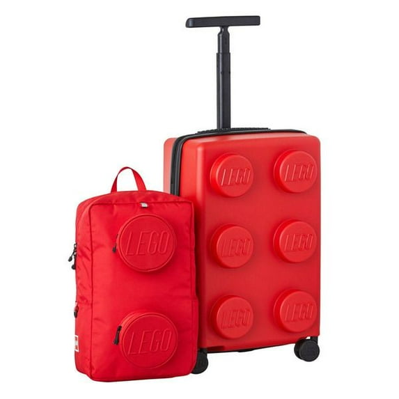 LEGO Red Carry-On Trolley & Backpack Set, Expandable Hard-Shell ...