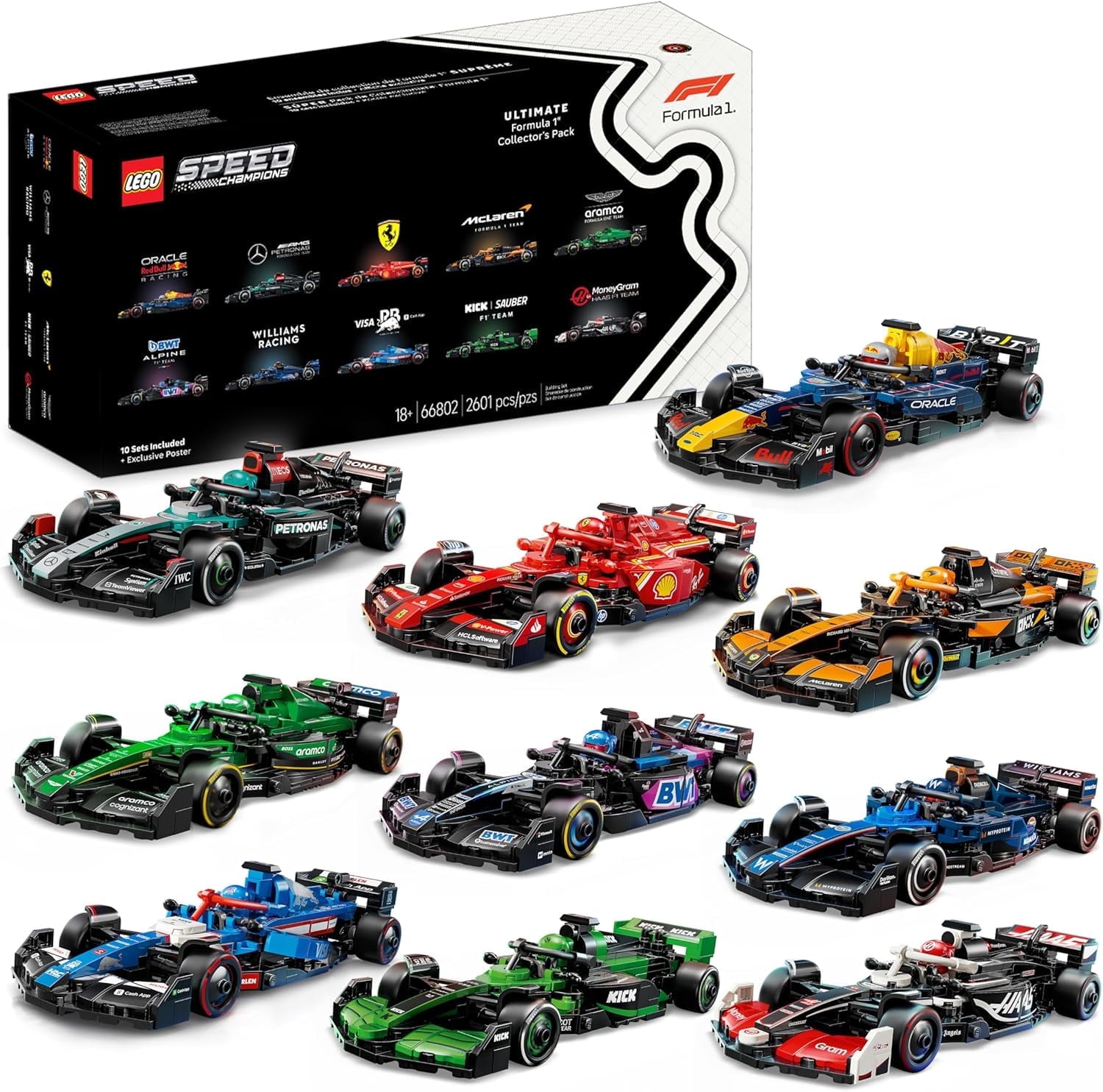 LEGO Speed Champions F1 Collector's Pack with 10 Sets, Over 2600 Pieces ...