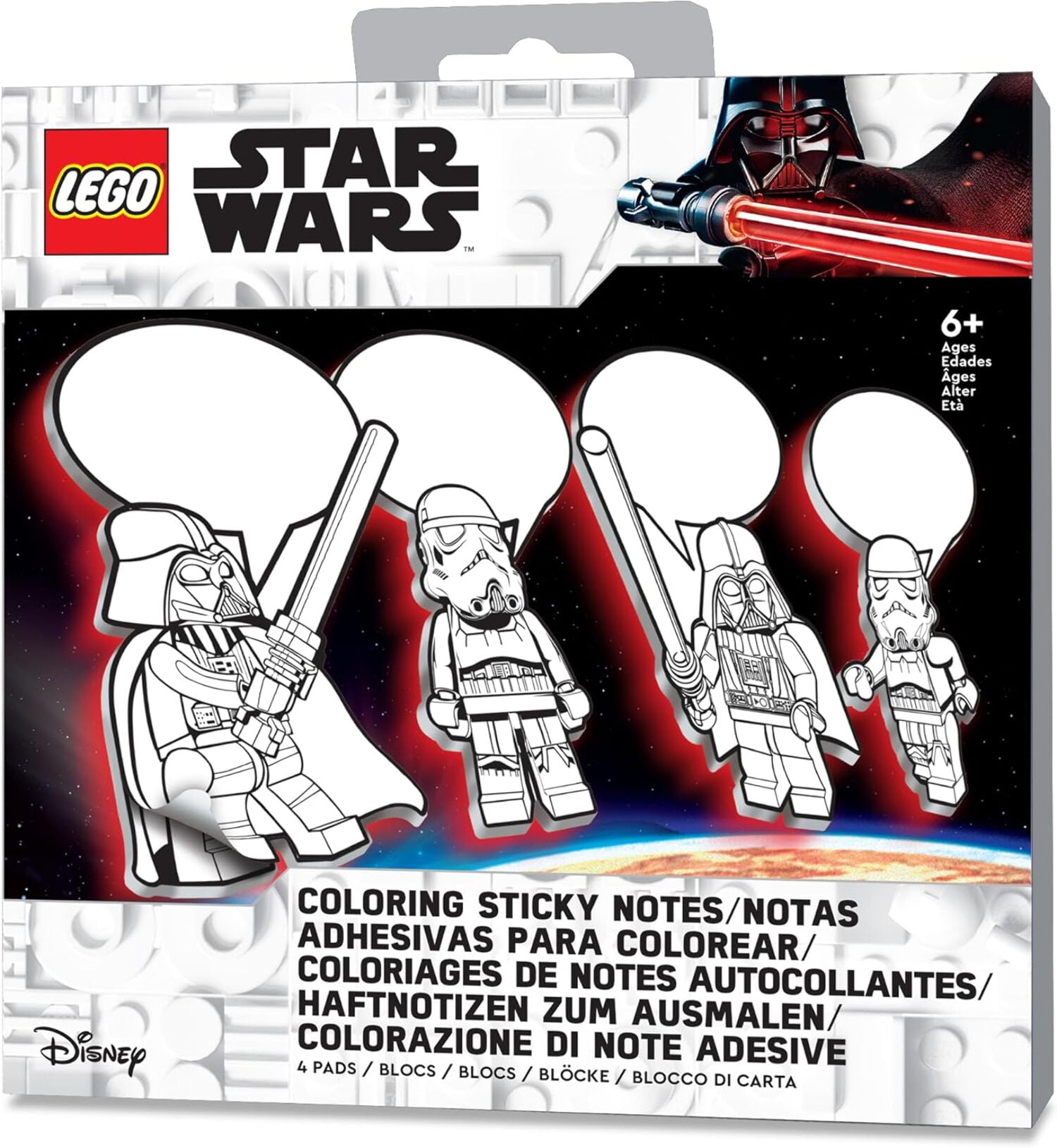 LEGO Star Wars Coloring Sticky Notes - Darth Vader (53481) - Walmart.com