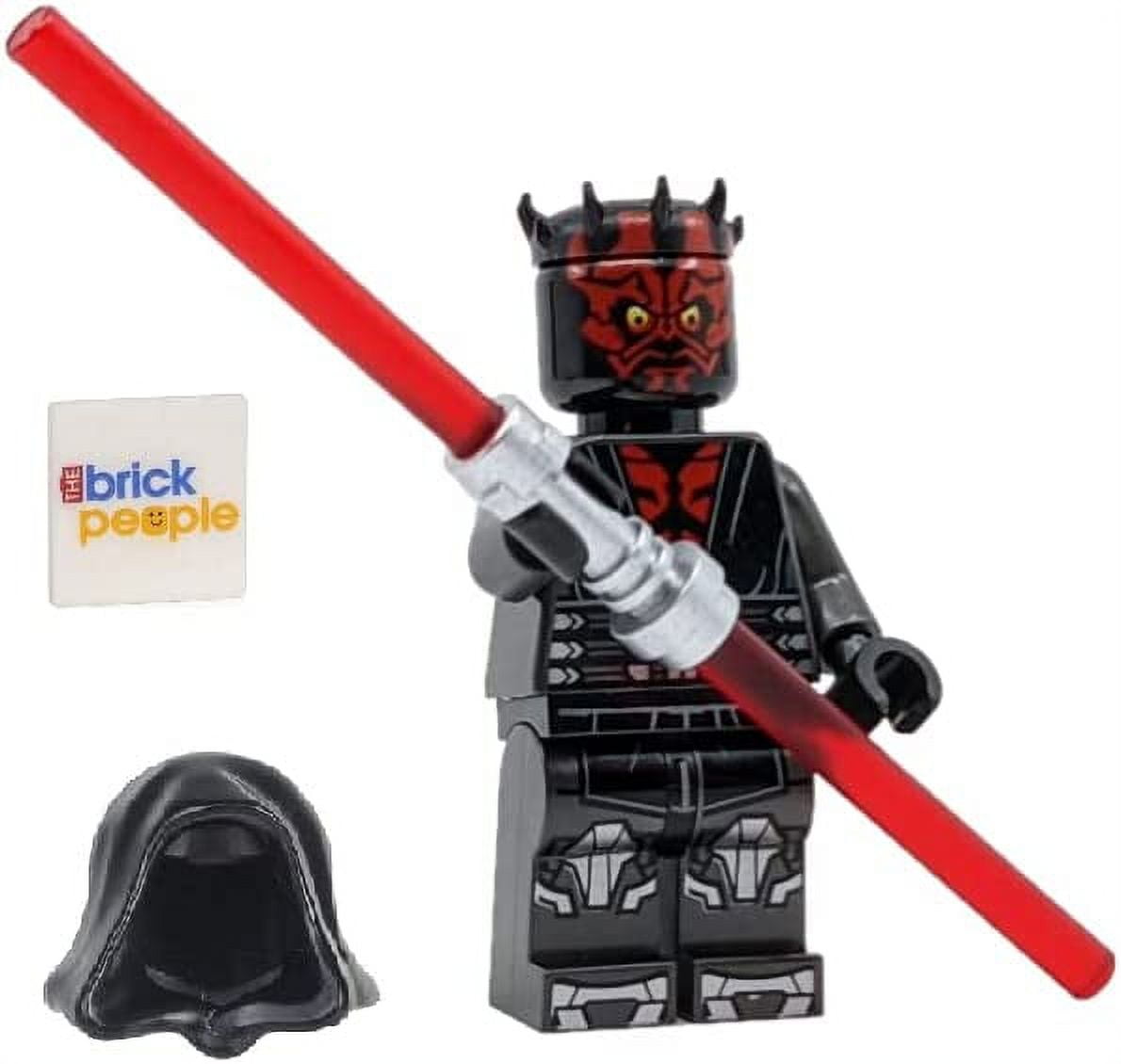LEGO Star Wars Dark Maul Minifig with Metallic Silver Armor, Hood, Cape ...