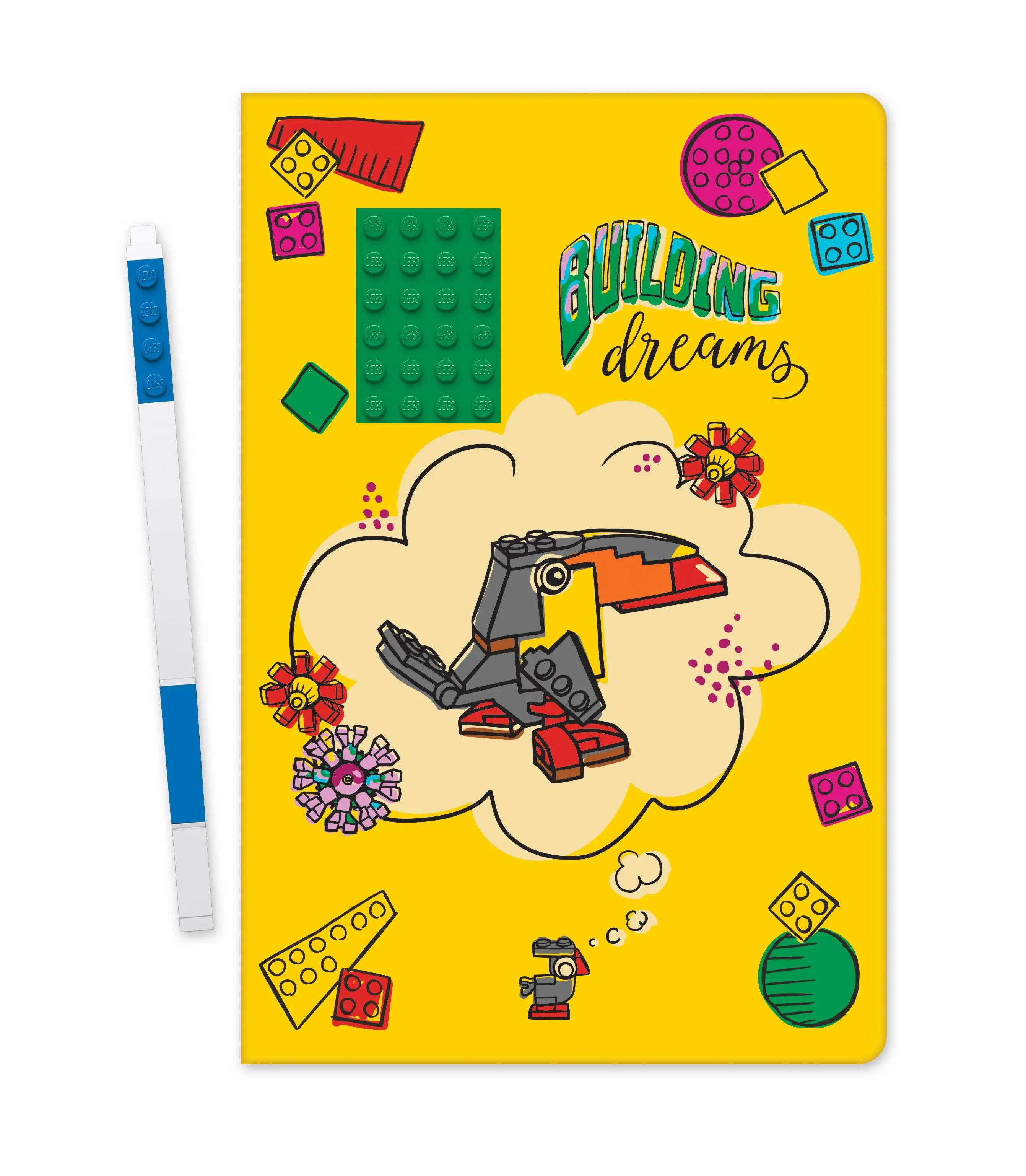 LEGO Stationery Building Dreams Hardcover Notebook with 4x6 Green Brick ...