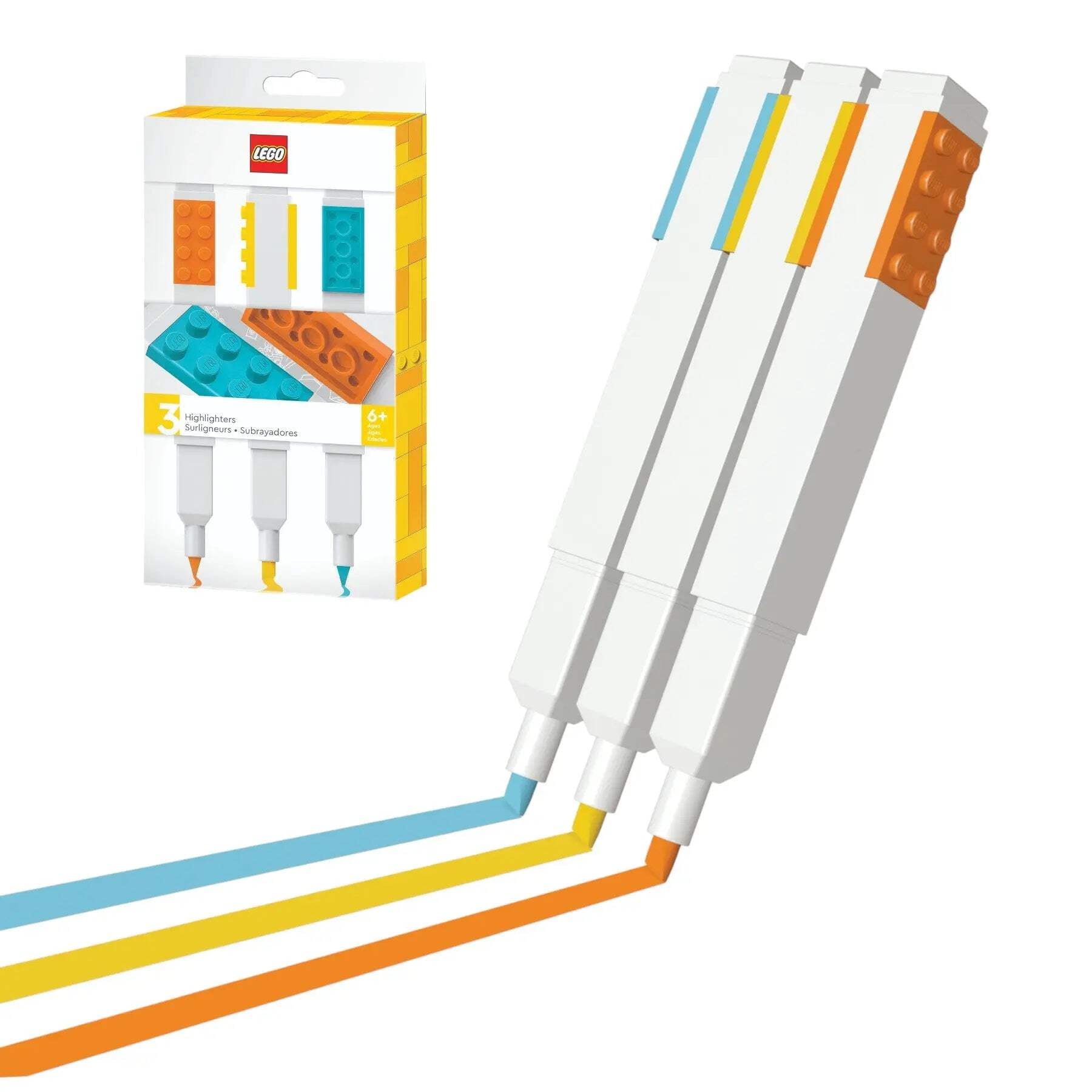 LEGO Stationery Highlighters, Square Chisel Tip, Orange, 3 Pack (51685 ...