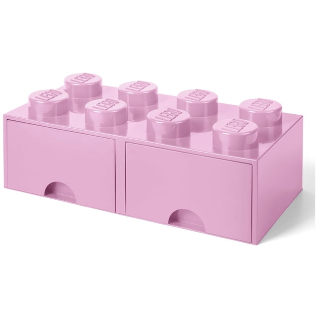 LEGO Storage Brick 8 (2 Drawers) - Light Purple/Pink - Walmart.com