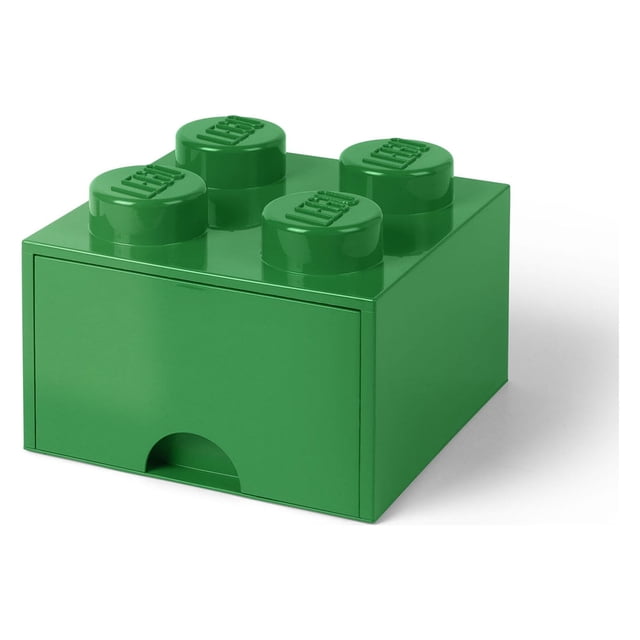 LEGO Storage Brick Drawer 4, Dark Green, Stackable Plastic Storage Box ...