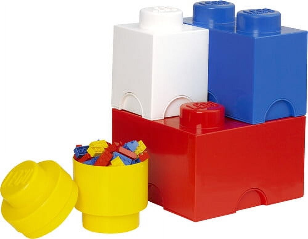 LEGO 4-Piece Brick Box Organizer, Stackable Storage Bins in Bright Red ...