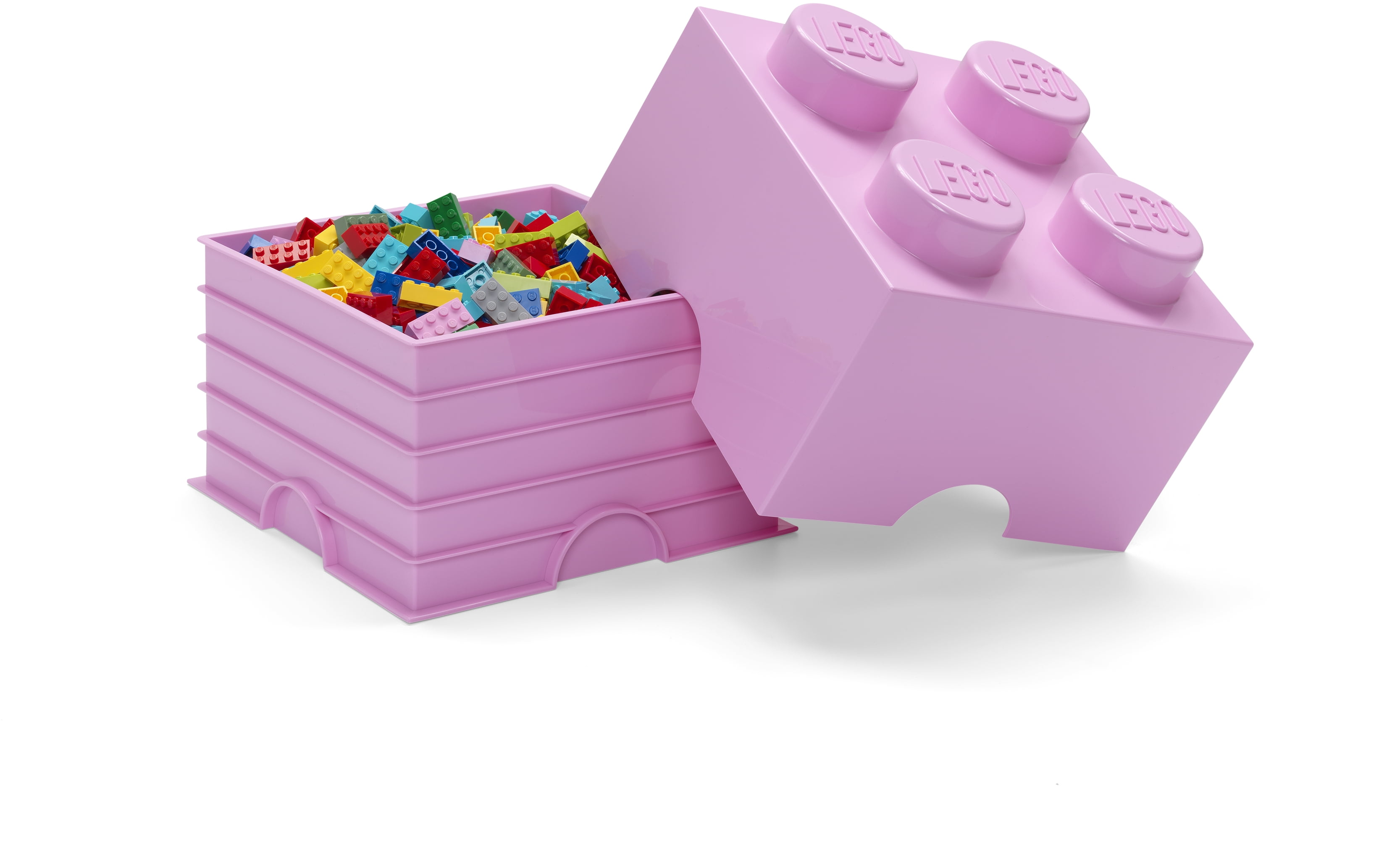 LEGO Stackable Storage Brick with 4 Knobs, Light Purple - Walmart.com