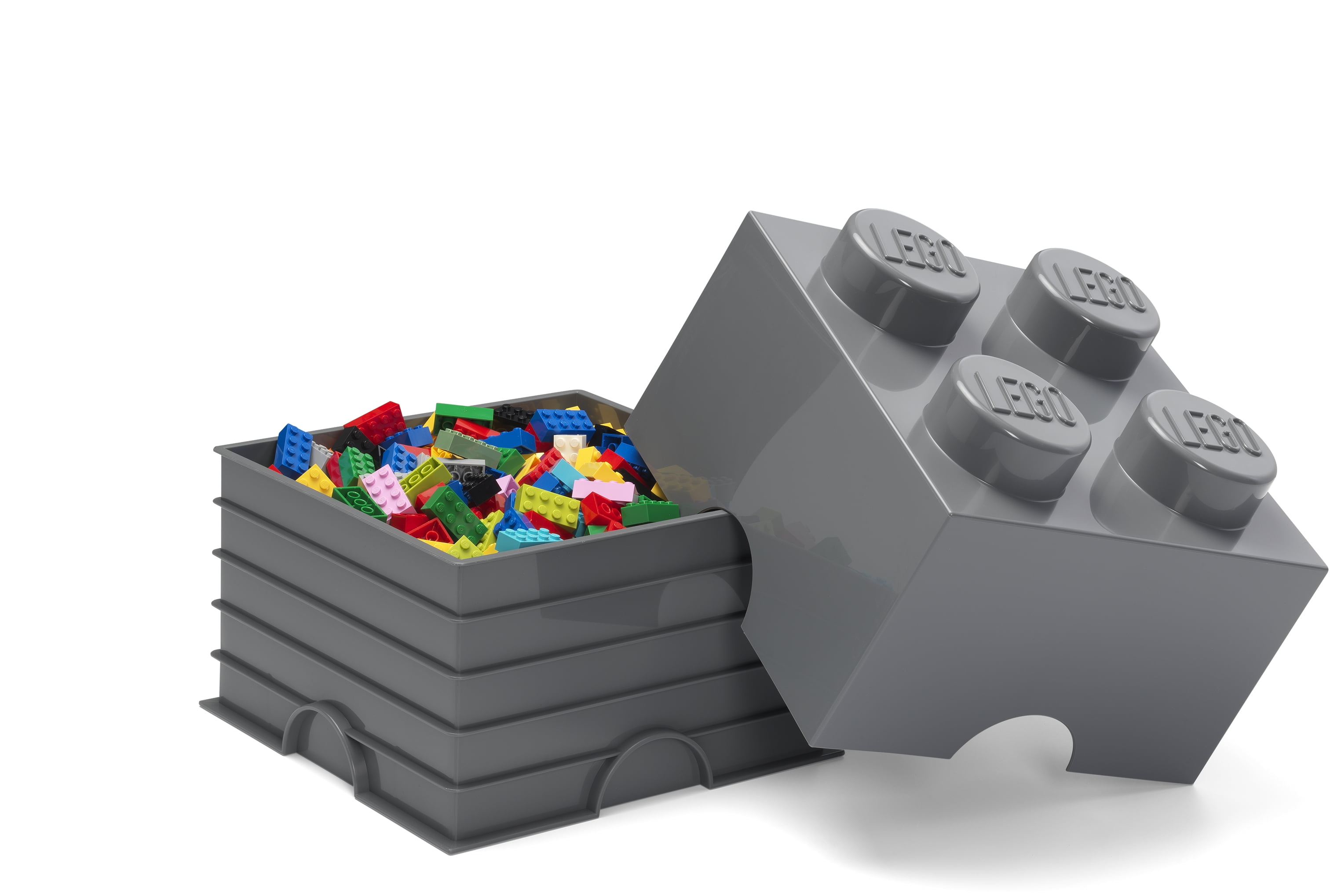LEGO Storage Brick with 4 Knobs - Dark Grey - Walmart.com