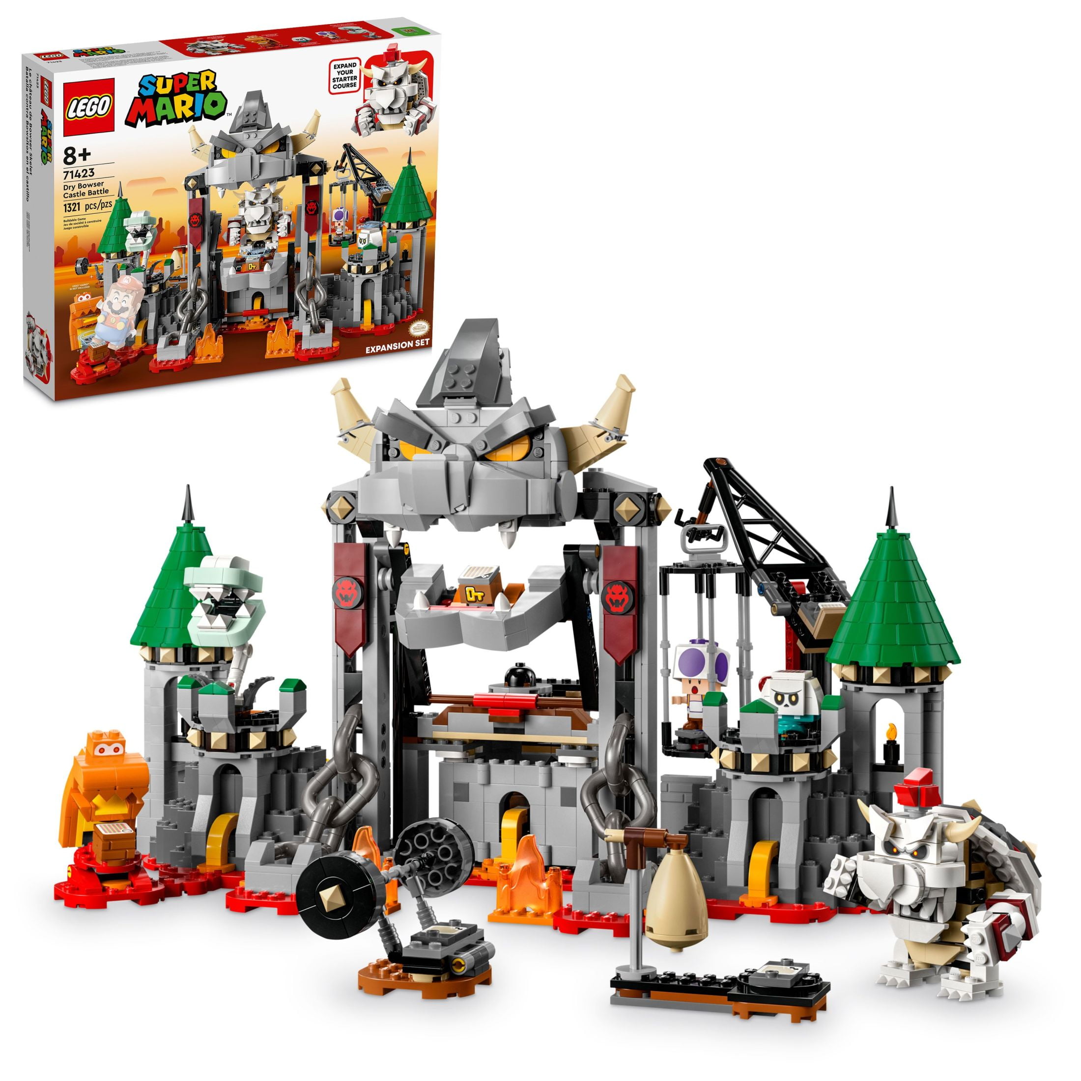 LEGO Super Mario Dry Bowser Castle Battle Expansion Set, Buildable Game ...