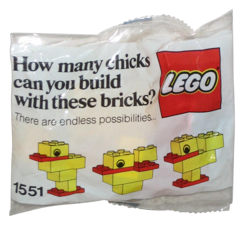 LEGO Yellow & Red Chick (1988) Vintage Building Toy Bagged 1551 ...