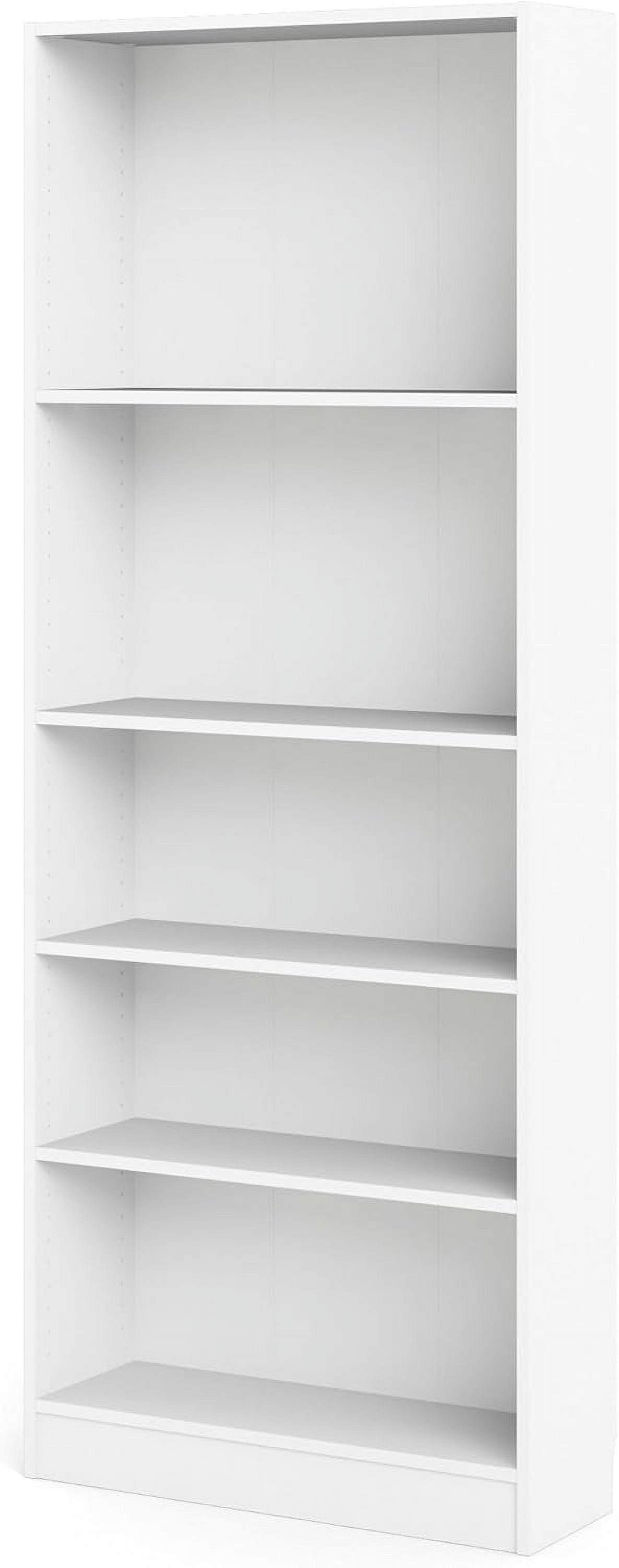 LEHOME Element Wide 5 Shelf Bookcase, Tall, White - Walmart.com