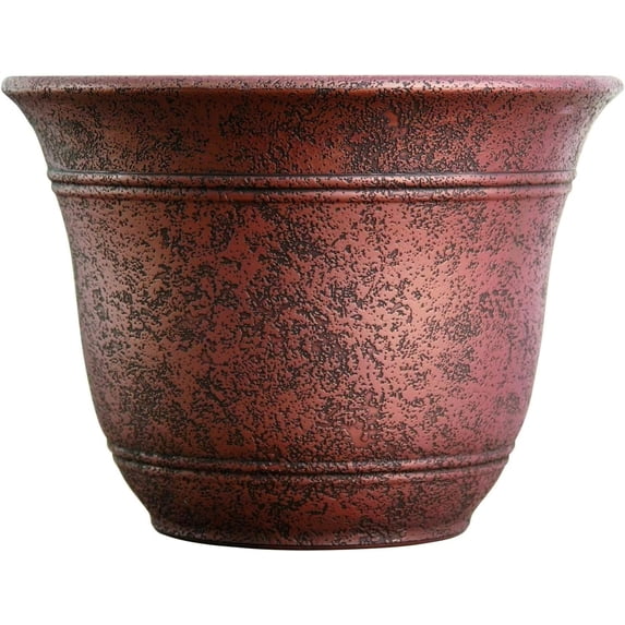 LEHOME Sierra Round Self-Watering Pot - Lightweight Plastic Planter for ...