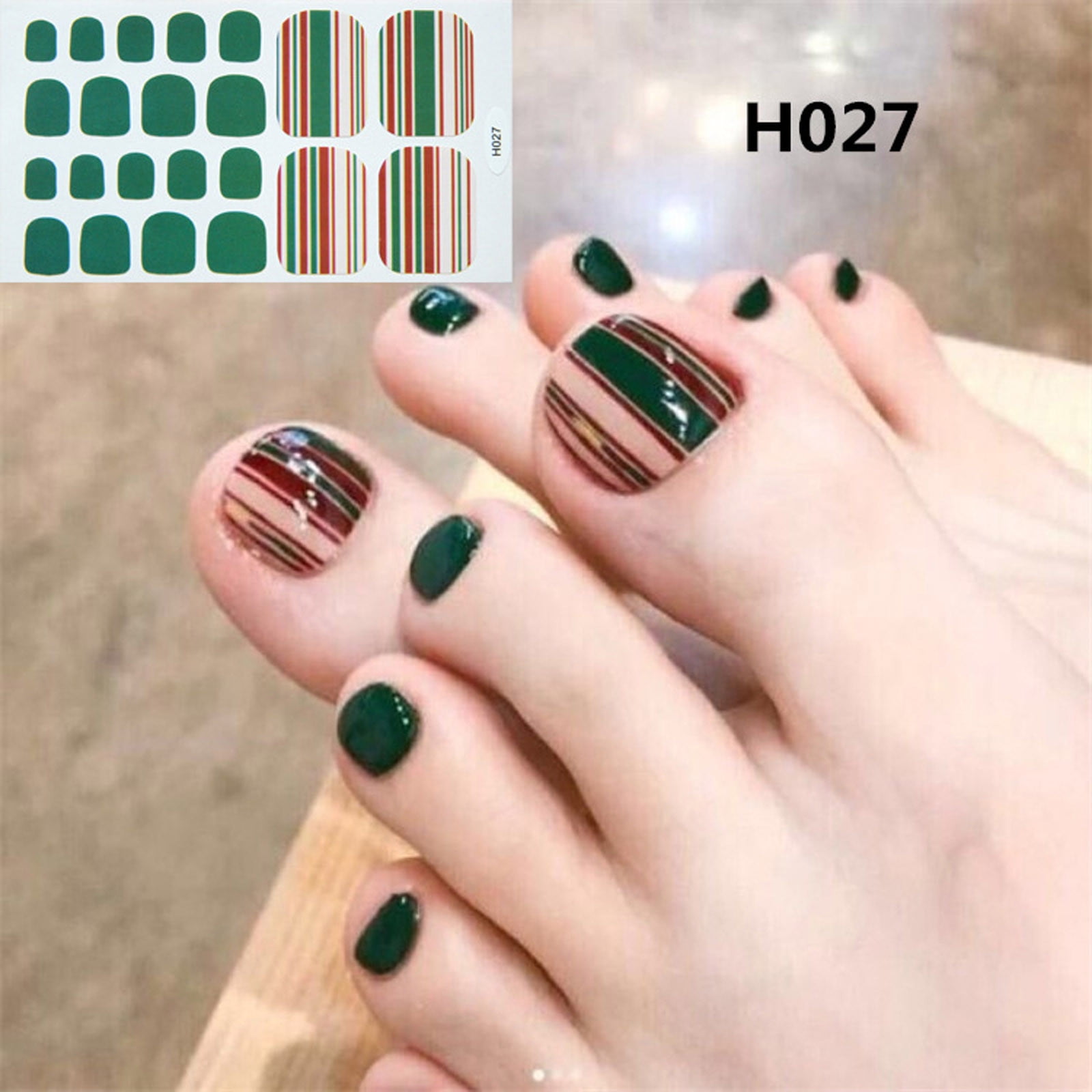 LEHOZIHEQ 11 Colors Toe Nail Stickers, Full Nail Wraps Stickers Decals ...