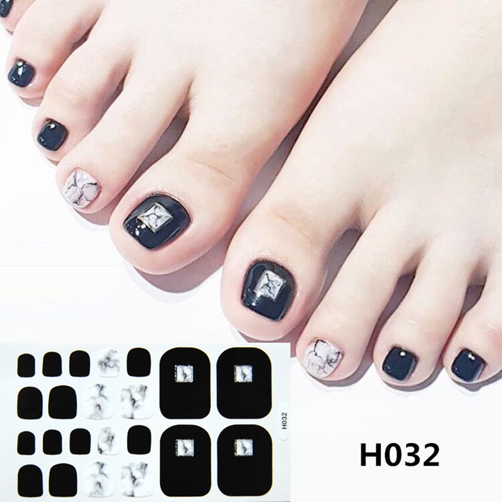 LEHOZIHEQ 11 Colors Toe Nail Stickers, Full Nail Wraps Stickers Decals ...