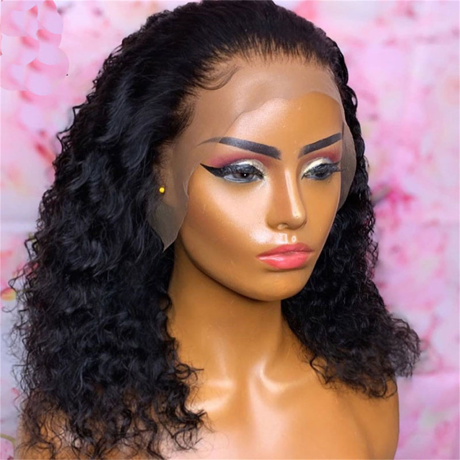 LEHOZIHEQ 28 Inch Long Curly Deep Wave Lace Front Wigs, Synthetic ...
