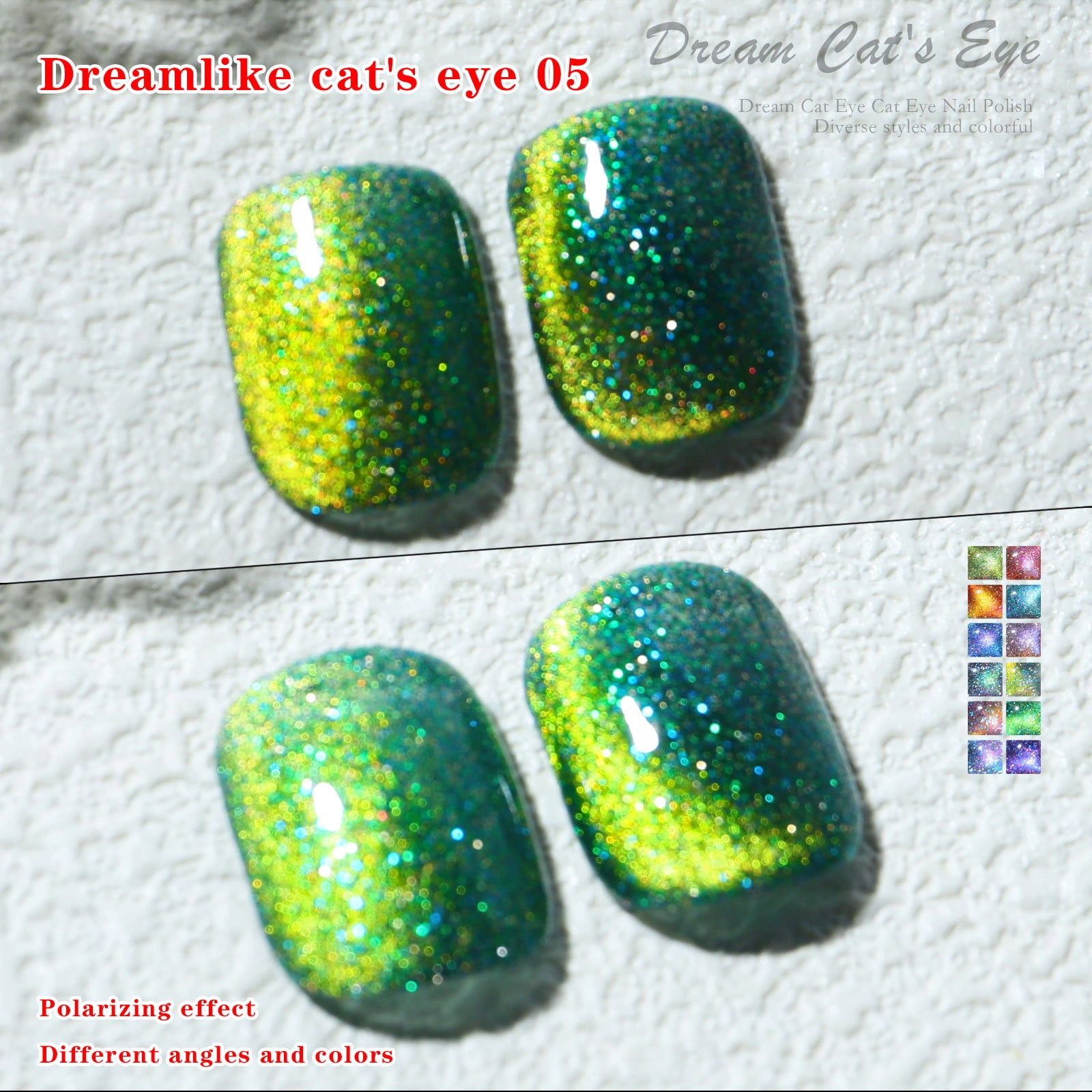 LEHOZIHEQ Cat Eye Gel Nail Polish Set, 12 Colors Magnetic Gel Polish ...