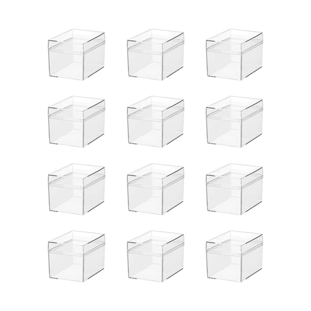 LEHOZIHEQ Clear Acrylic Boxes, 12 Pack Clear Square Cubes Treat Gift ...