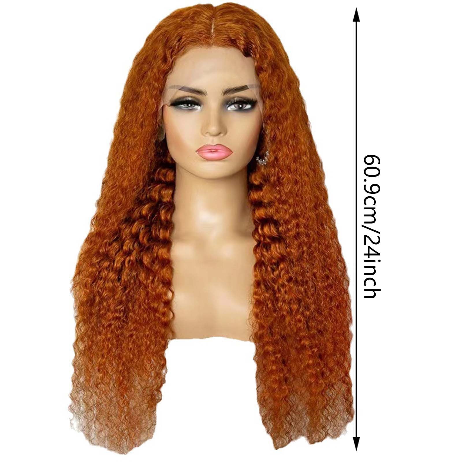 LEHOZIHEQ Ginger Orange Deep Wave Lace Front Wigs for Black Women, 28 ...
