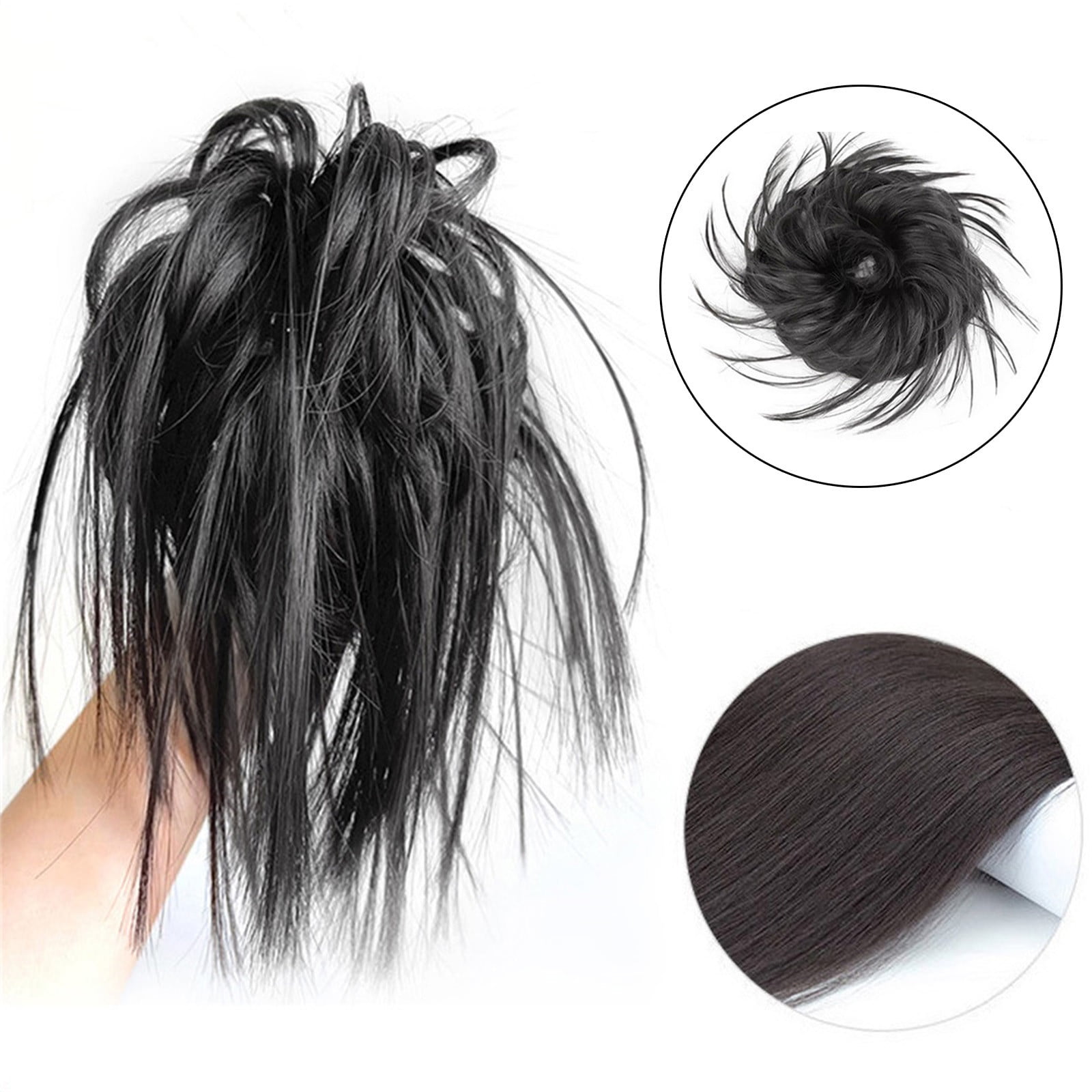 LEHOZIHEQ Hair Buns Hair Piece Messy Tousled Wavy Curly Scrunchies Wrap ...