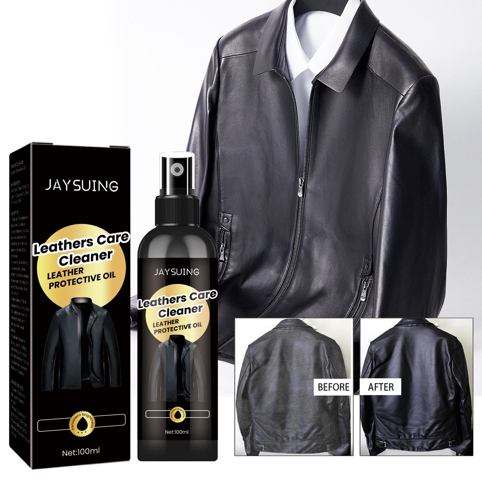 LEHOZIHEQ Leather Cleaner & Care Kit, Restores Leather Surfaces ...