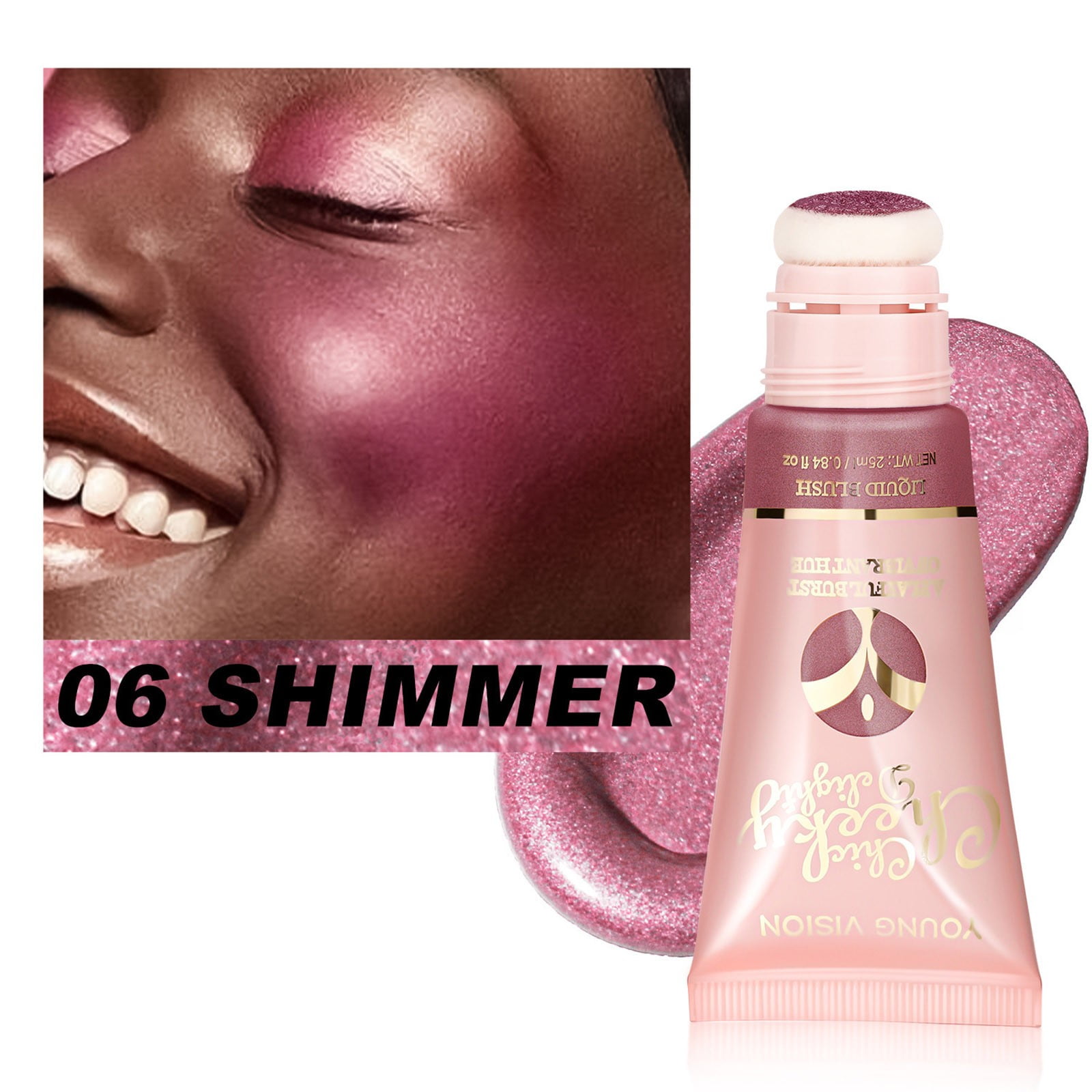 LEHOZIHEQ Liquid Blush, Blush Beauty Wand with Cushion Applicator, Silky Cream Blush Stick ...