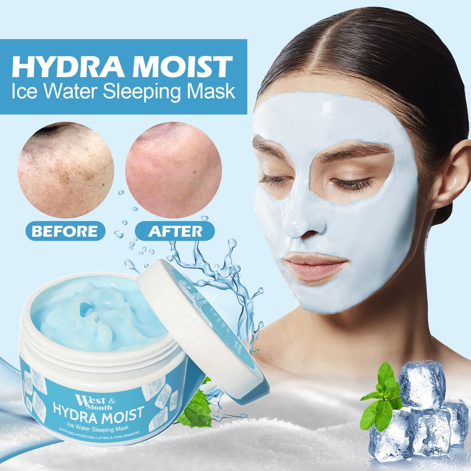 LEHOZIHEQ Moisturizing Facial Mask, Hyaluronic Acid Gel Facial Mask ...