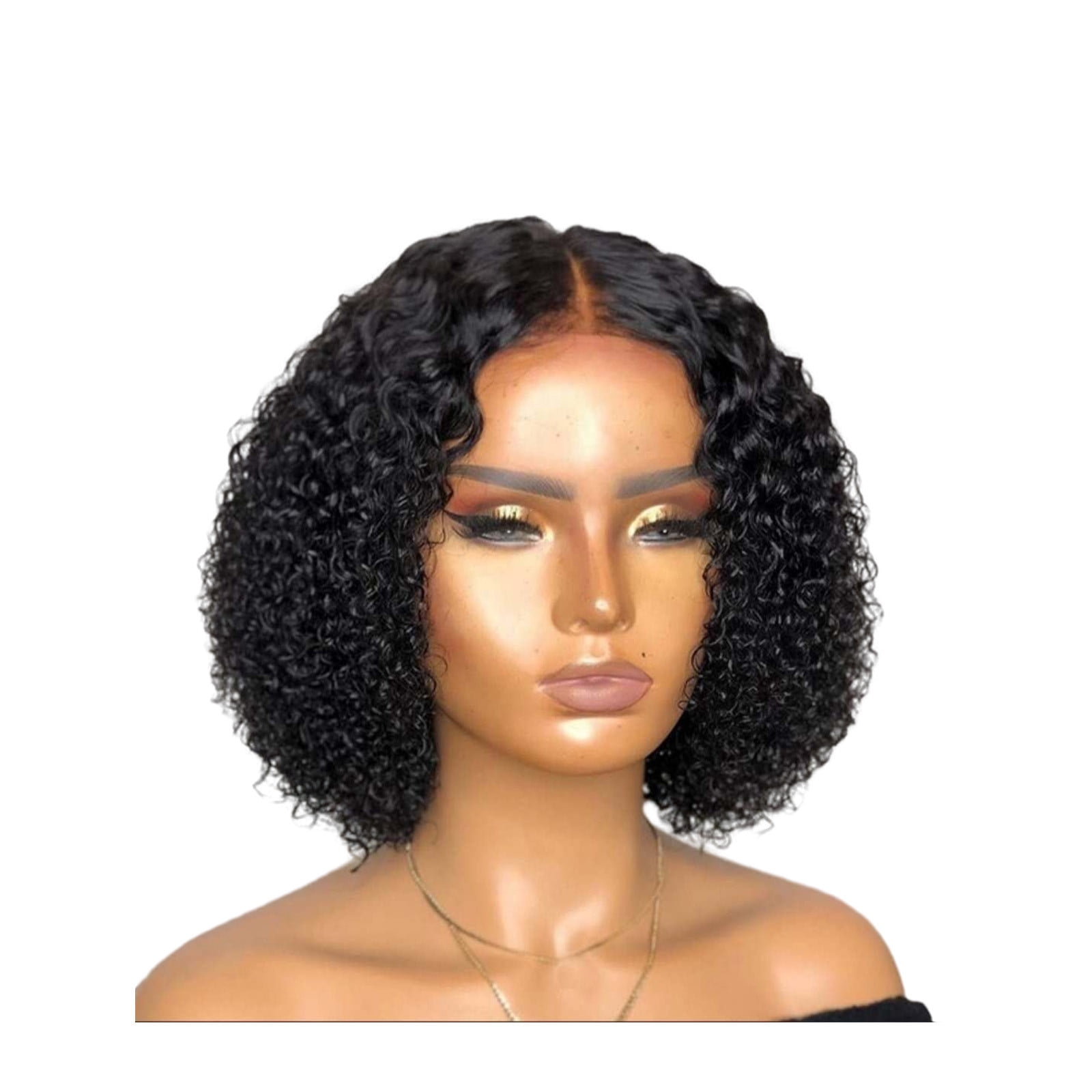 LEHOZIHEQ Short Curly Wig, 13.77in Short Wig, Deep Wave No Glue Bob ...