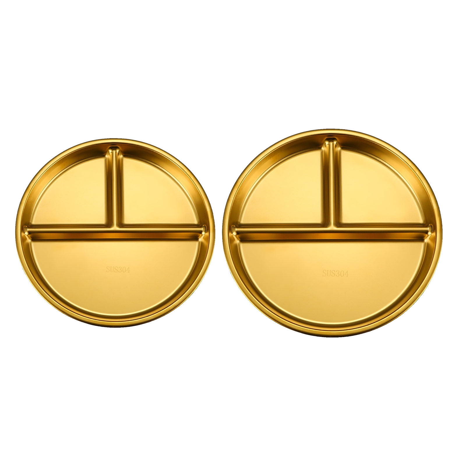 LEHOZIHEQ Stainless Steel Plates, Portion Control Plates Divided Plate ...