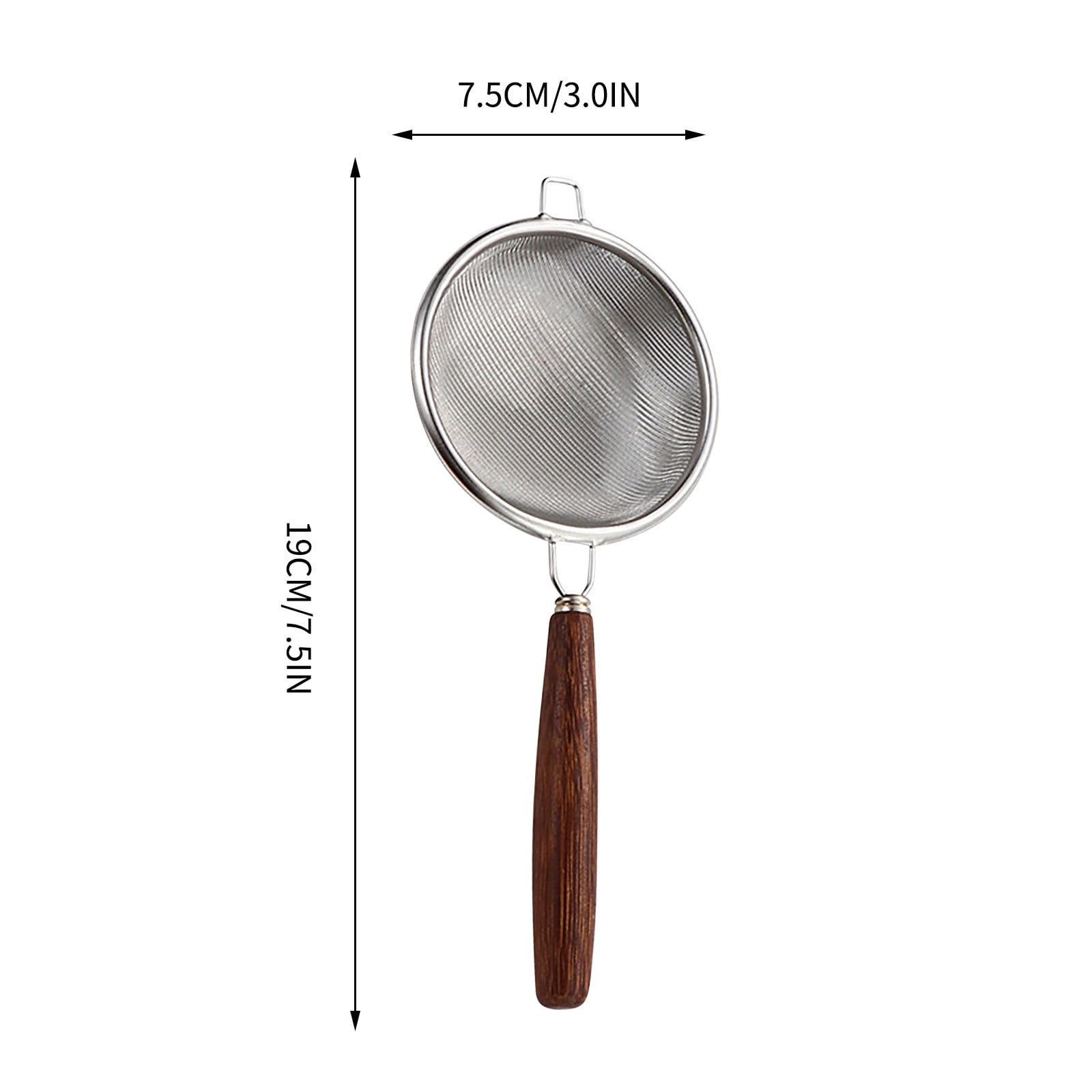 LEHOZIHEQ Stainless Steel Skimmer Spoon, Frying Wooden Handle Spoon ...