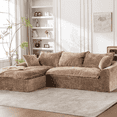 LEHZROAJ 103" Chenille Compressed Sofa,L Shaped Sectional Couch Pillows ...