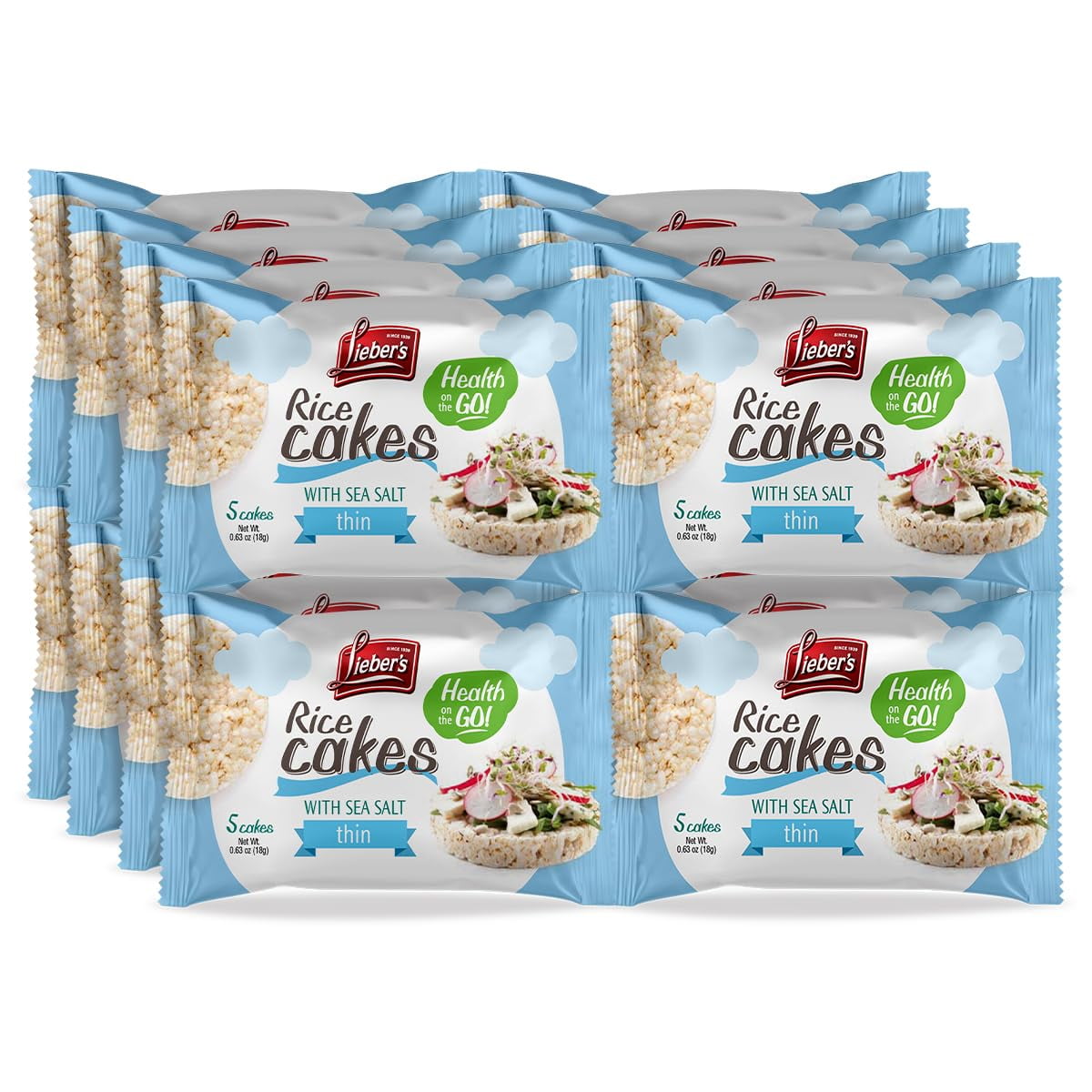 LEIBERS Rice Cakes On BCF26 the Go Snack Pack - 16 Packs - Made with ...