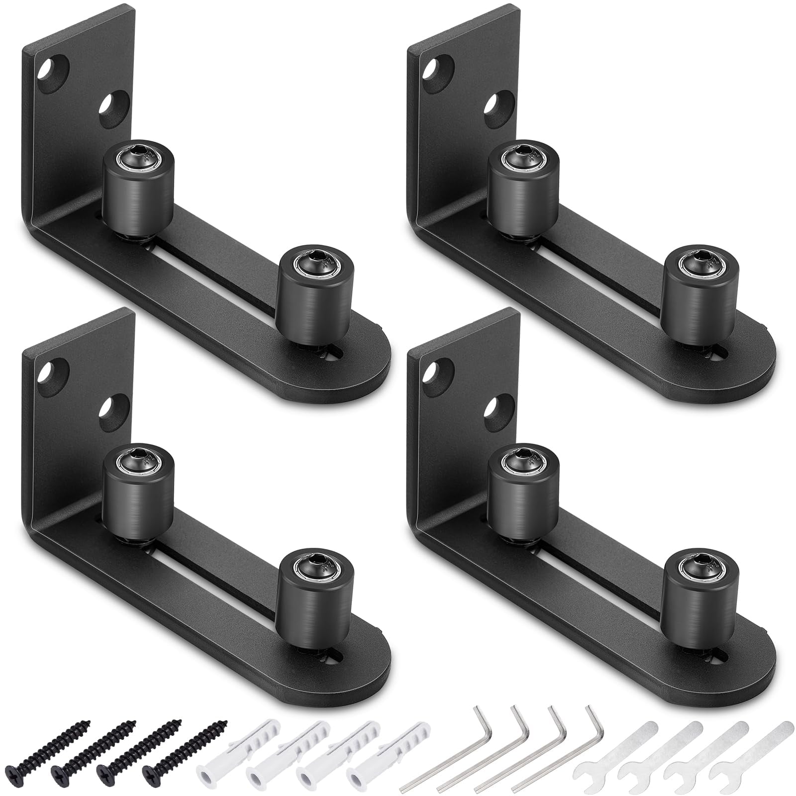 LEIFIDE 4 Pcs Sliding Barn Door Floor Guide Flush Design Wall Mount ...