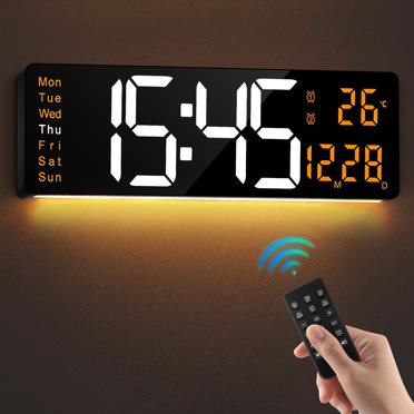 JoFomp LED Wall Clock with Luminous Moon & Starry Sky | Smart Sensor ...