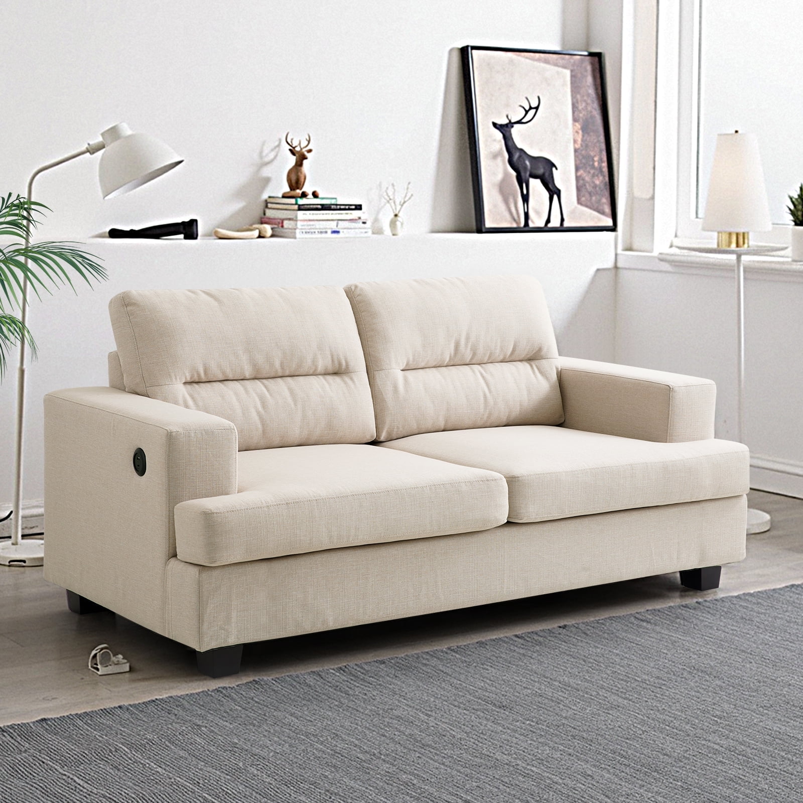 LEISLAND 70" Modern Couches for Living Room,2 Seater Sofa with Charging ...