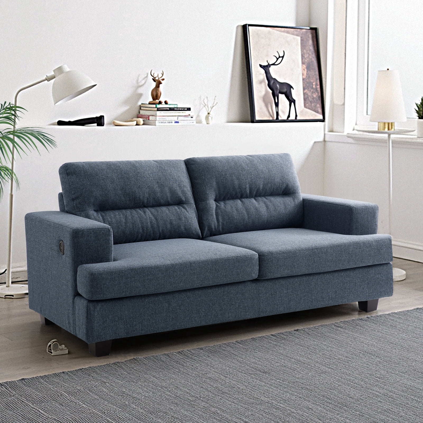 LEISLAND 70" Modern Couches for Living Room,2 Seater Sofa with Charging ...