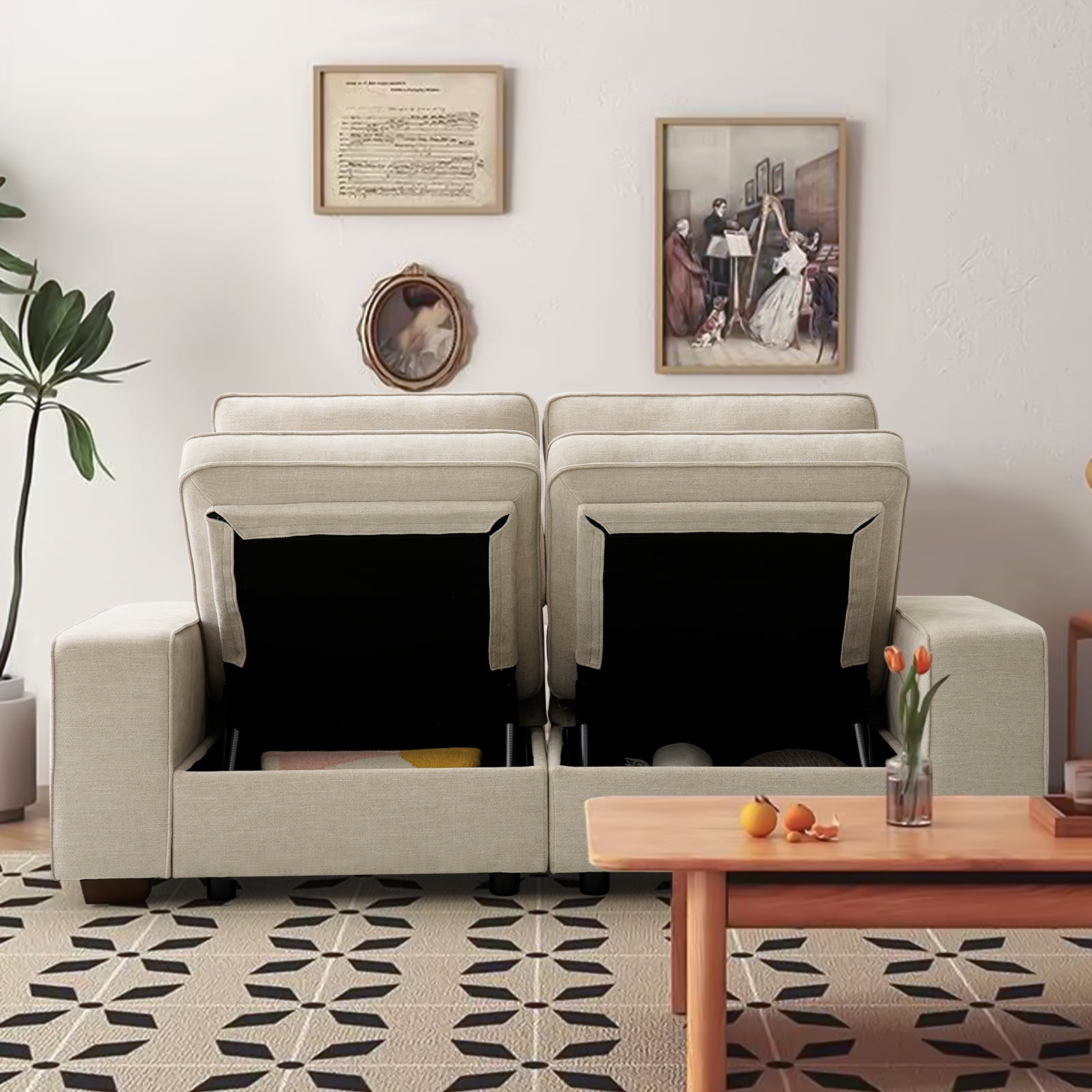 LEISLAND 73" Couches for Living Room, Modular Sofa Loveseat with ...