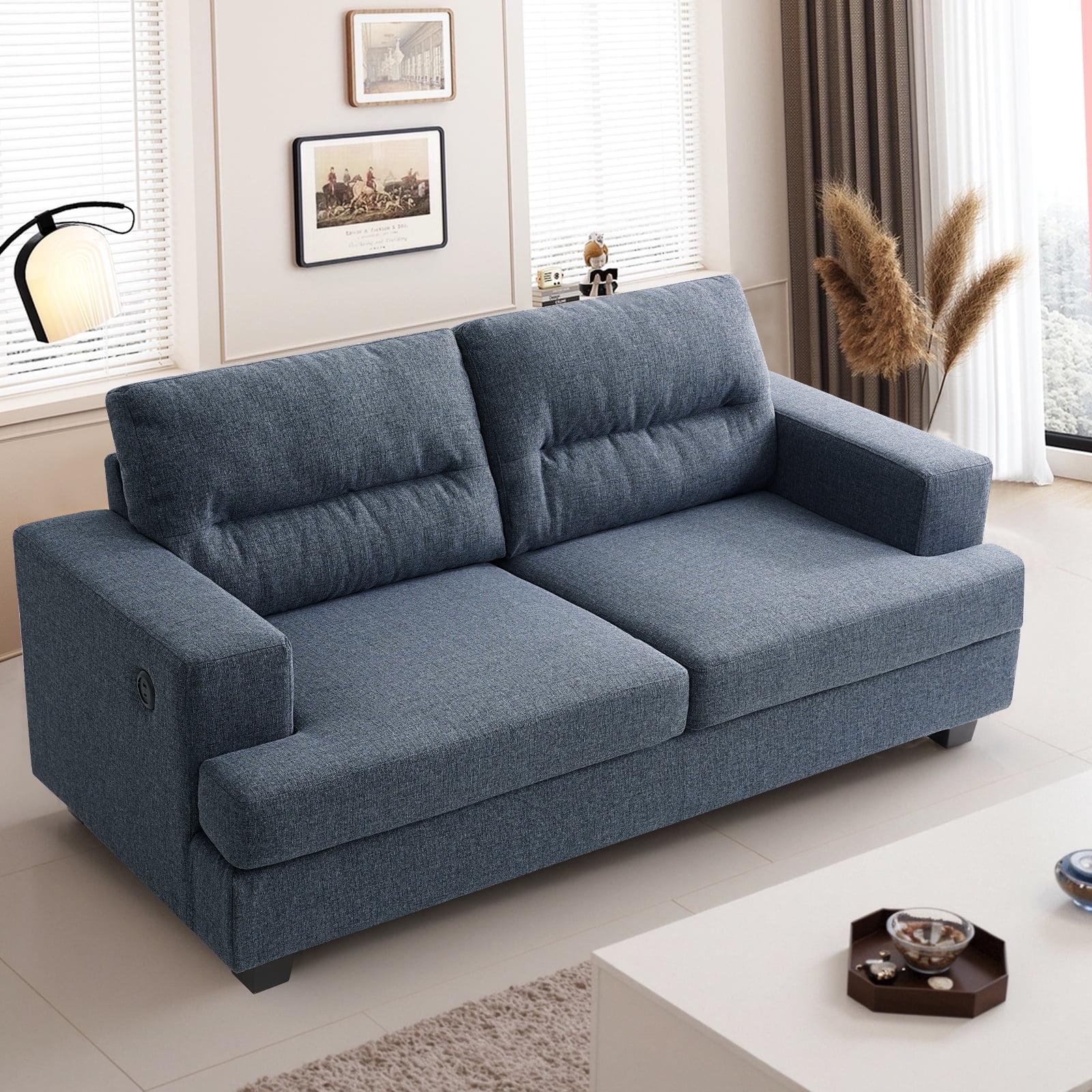 LEISLAND Moderm Couches for Living Room, 2 Seater Sofa with USB/Type-C ...