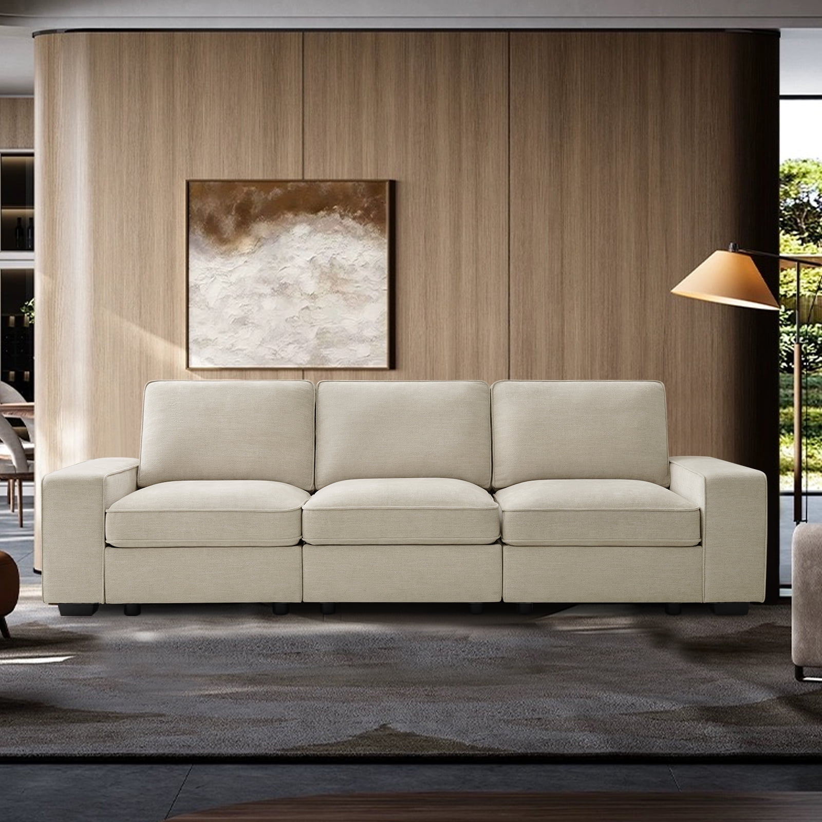 LEISLAND Modular Sectional Sofa with Seat Storage&USB Charge Port, 3 ...