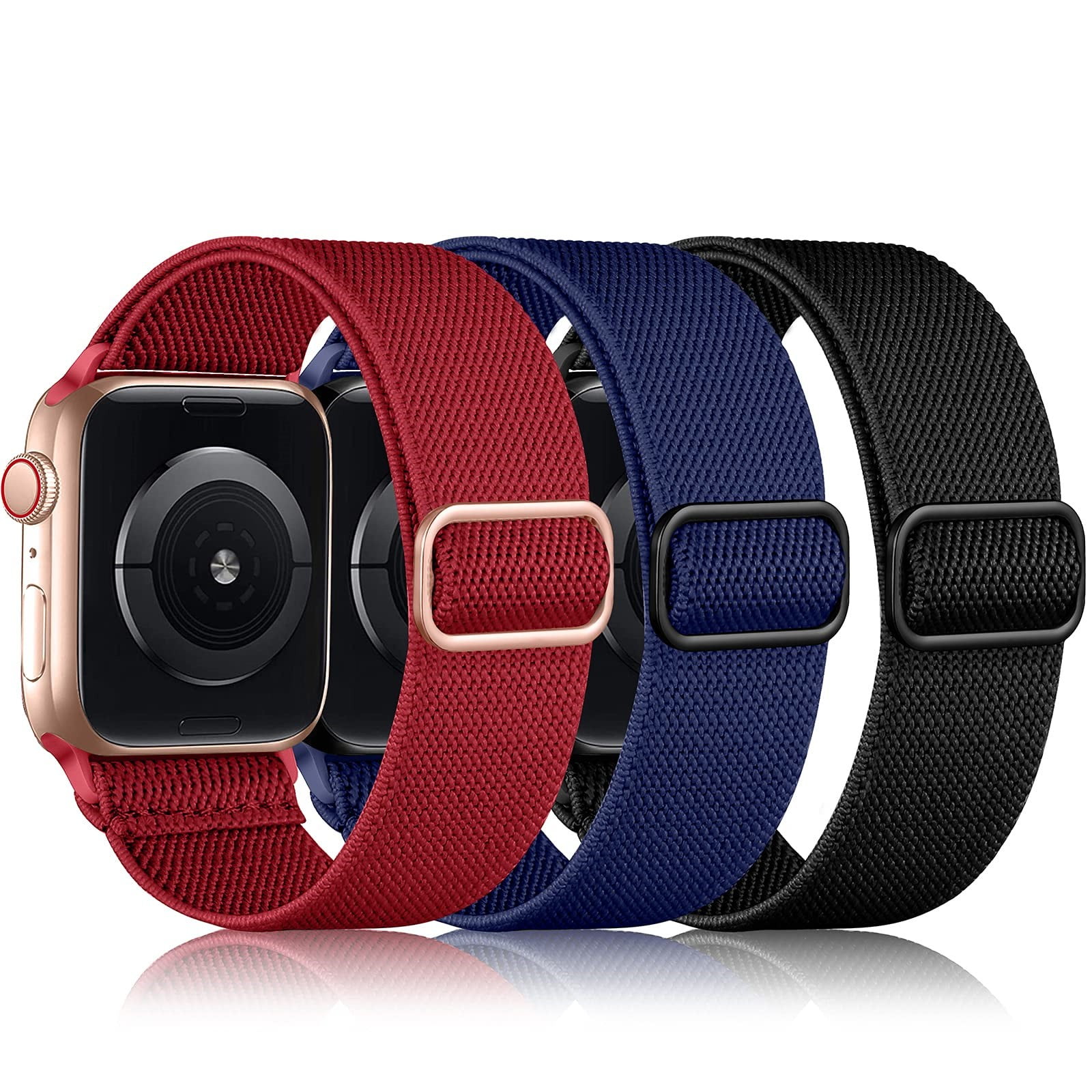 LEIXIUER 3Pack Stretchy Solo loop Band Compatible with Apple Watch ...