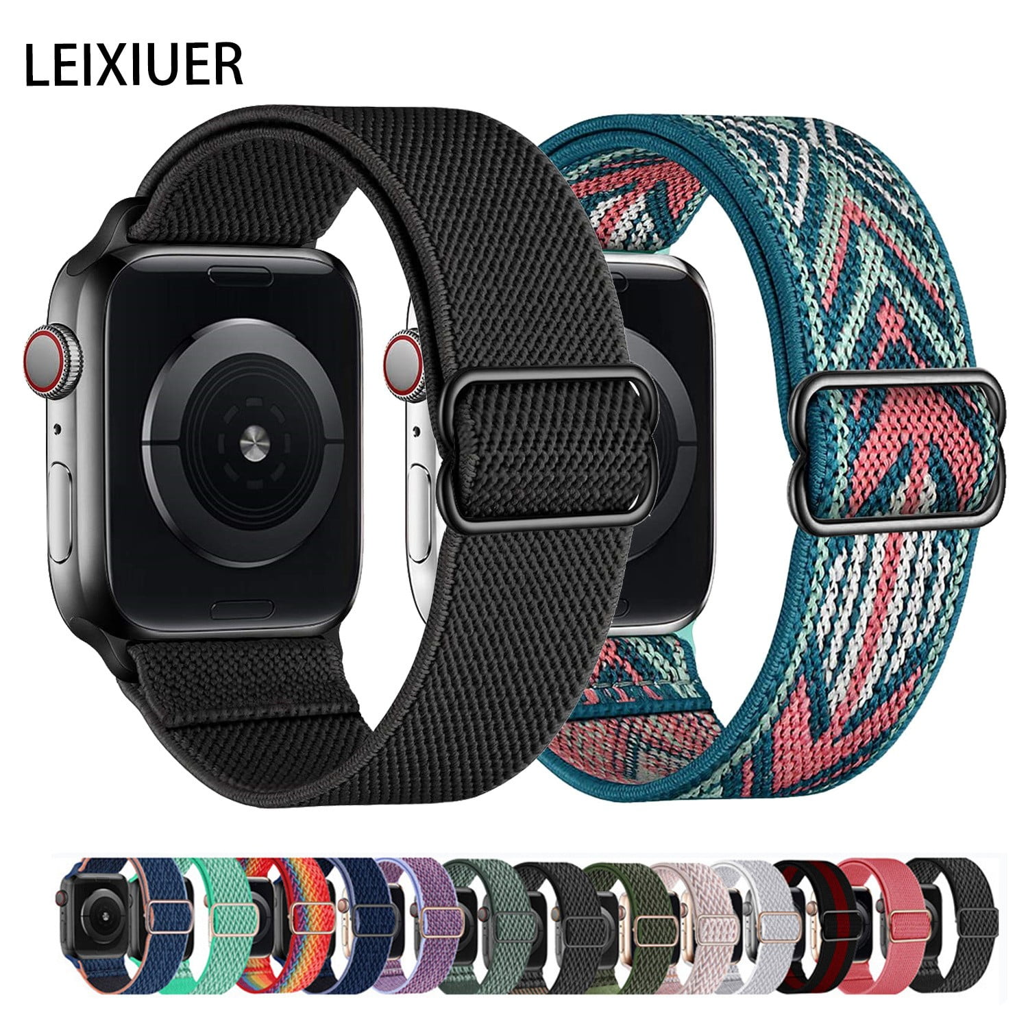 LEIXIUER Adjustable Braided Elastic Nylon Wristband, Compatible with ...