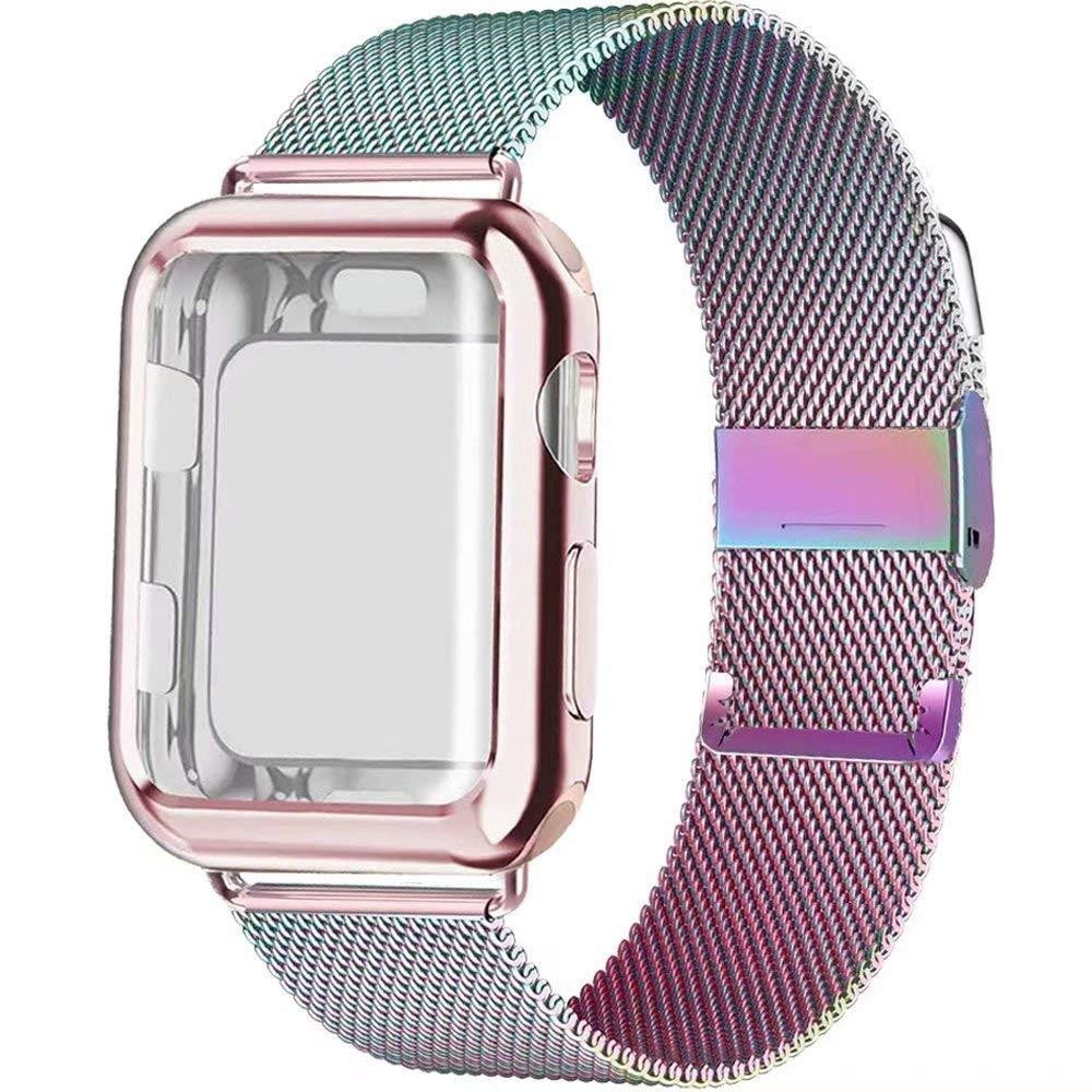 LEIXIUER Magnetic Milanese Loop Band and Case for Apple Watch Bands ...