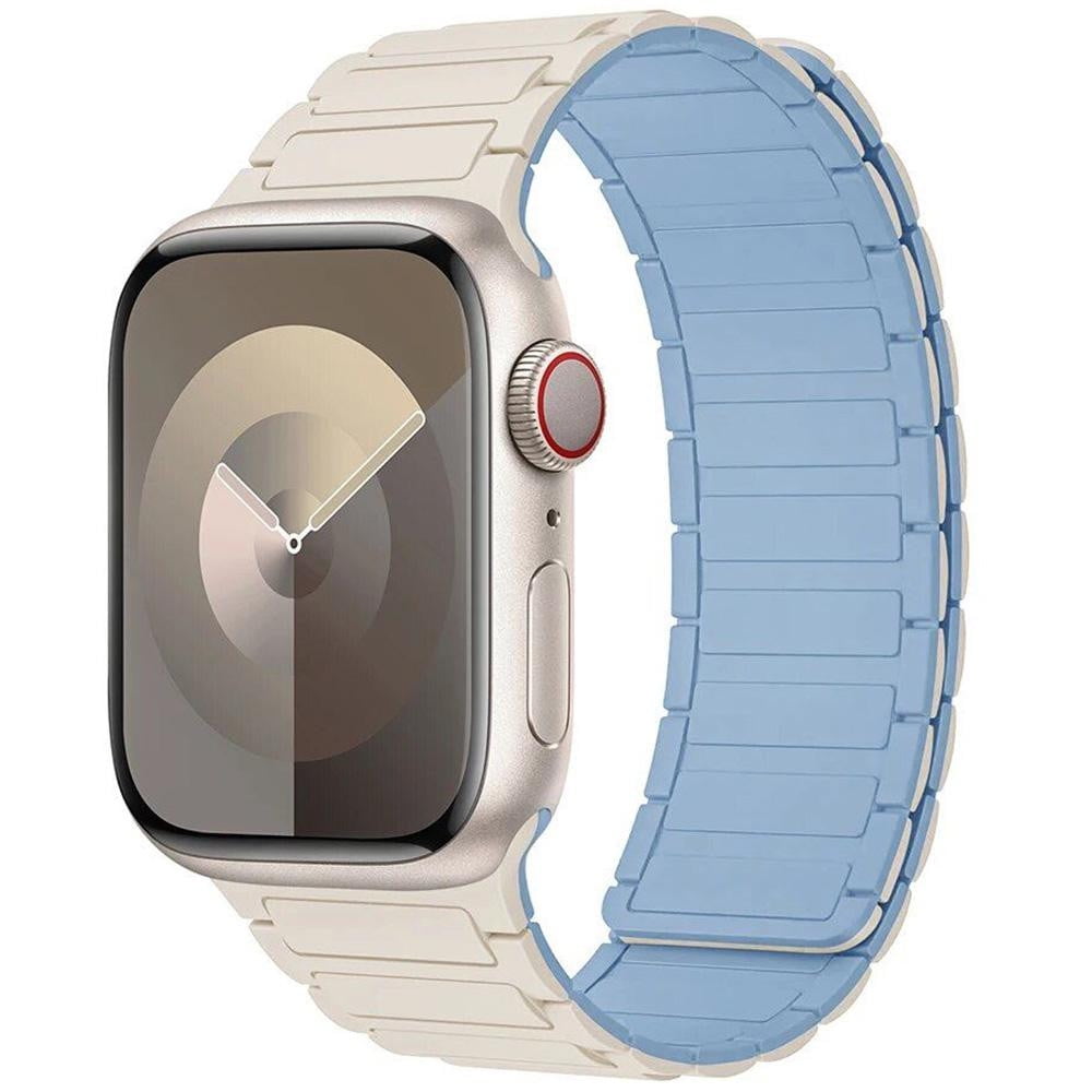 LEIXIUER Silicone Magnetic Link Band Compatible with Apple Watch Bands ...