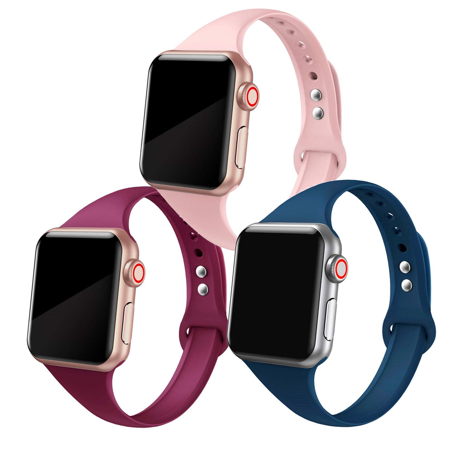 LEIXIUER Sport Slim Silicone Bands for Apple Watch Bands 40mm 41mm 38mm ...